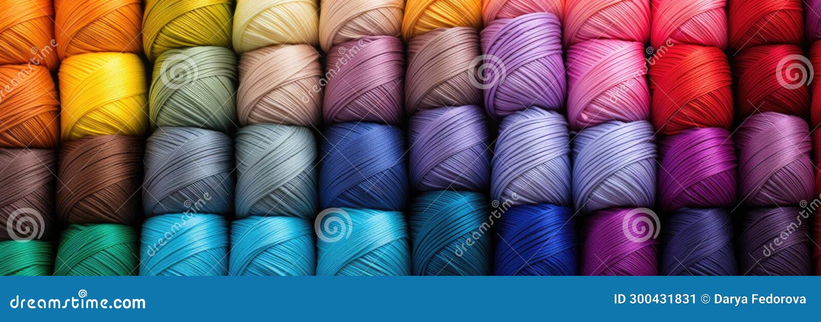 Banner of Colorful Cotton Craft Threads. Generative AI Stock Image ...