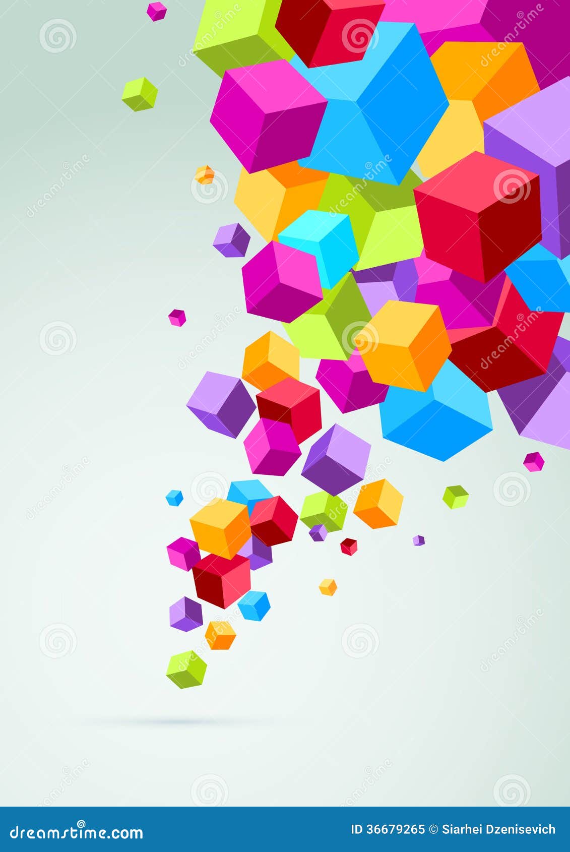 Banner with colorful cubes stock vector. Illustration of line - 36679265