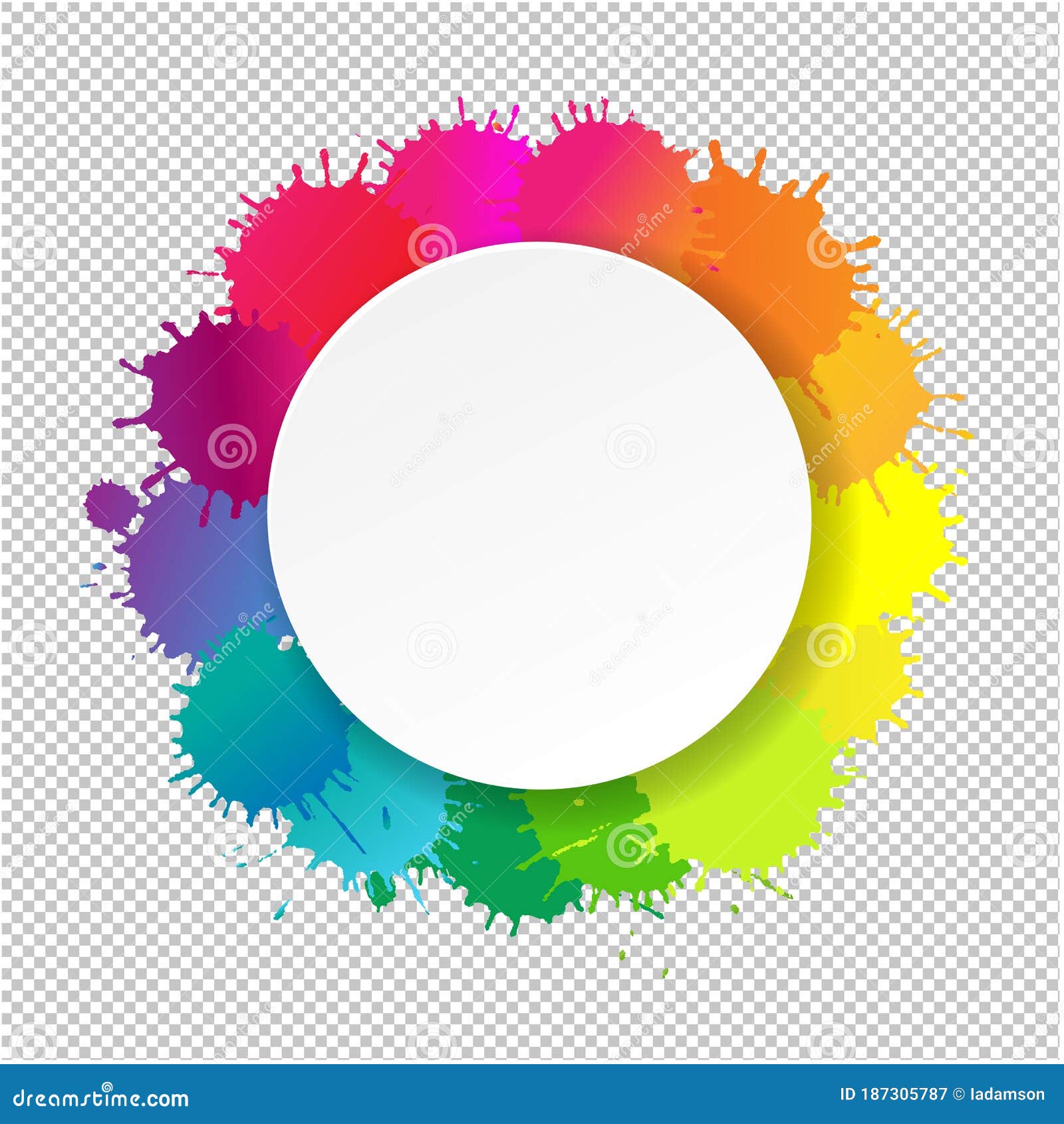 Banner with Colorful Stain Border Transparent Background Stock Vector ...