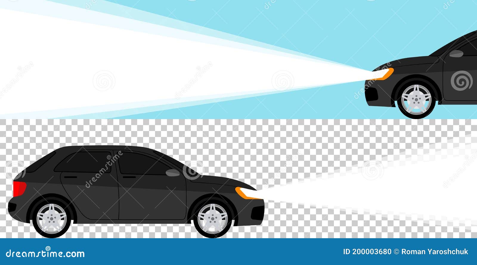 Banner Concept. Banner for Advertising, Car Light on Light Blue and ...