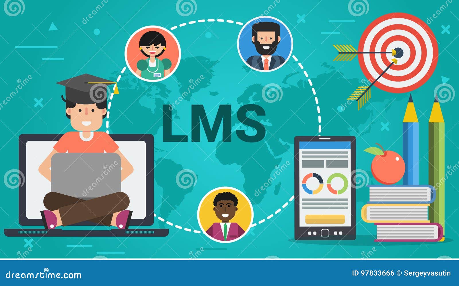 Banner - concept of LMS stock illustration. Illustration of business ...