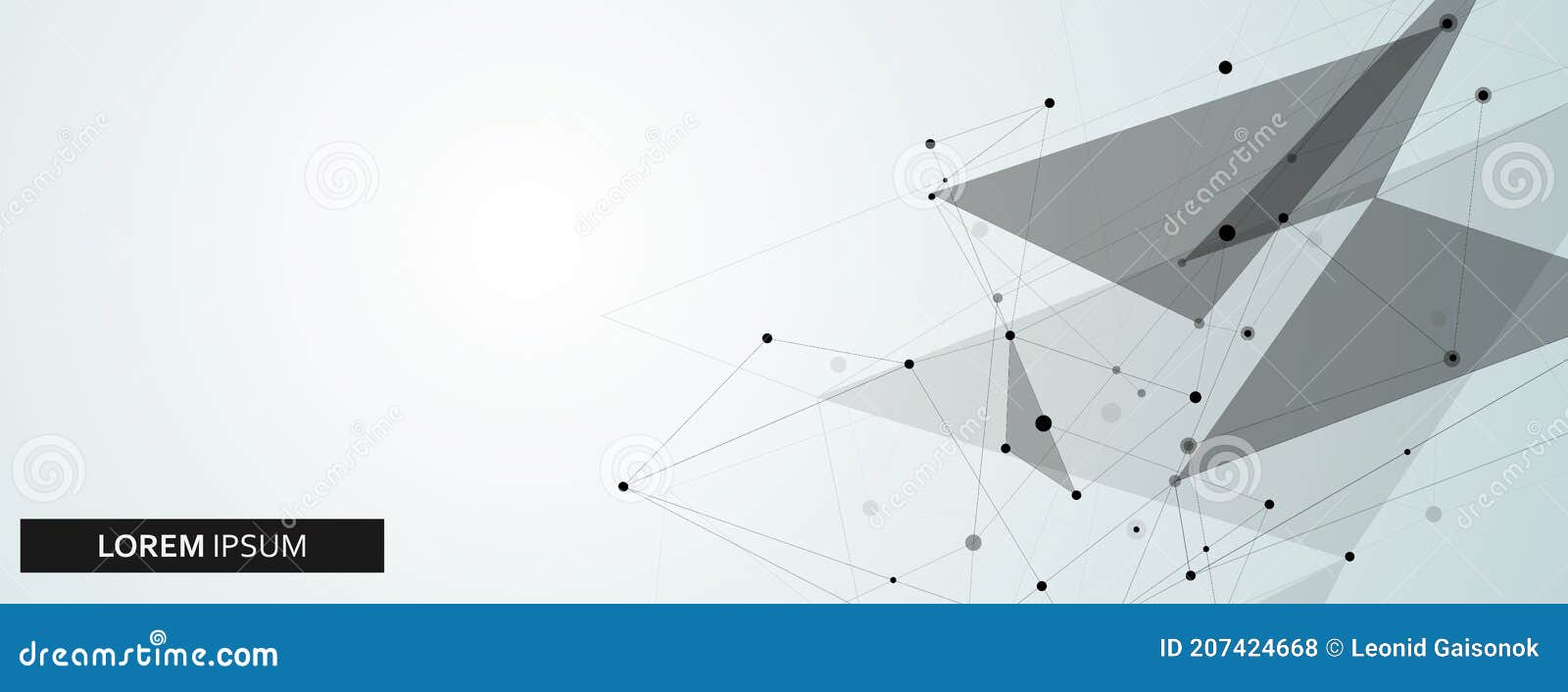 Banner with Connect Shapes in Modern Style on Light Background ...