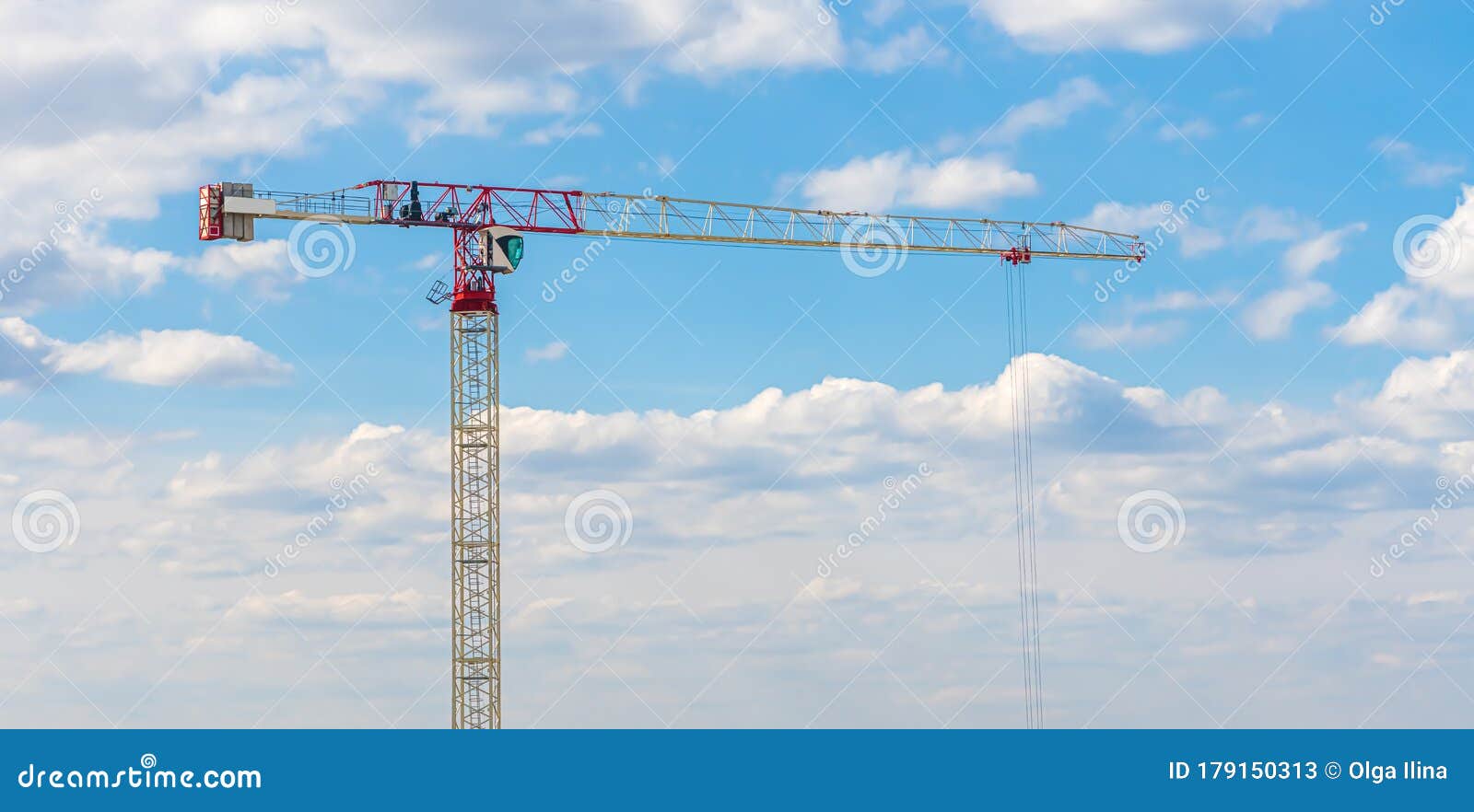 Banner Construction Crane on a Sky Background Stock Image - Image of ...