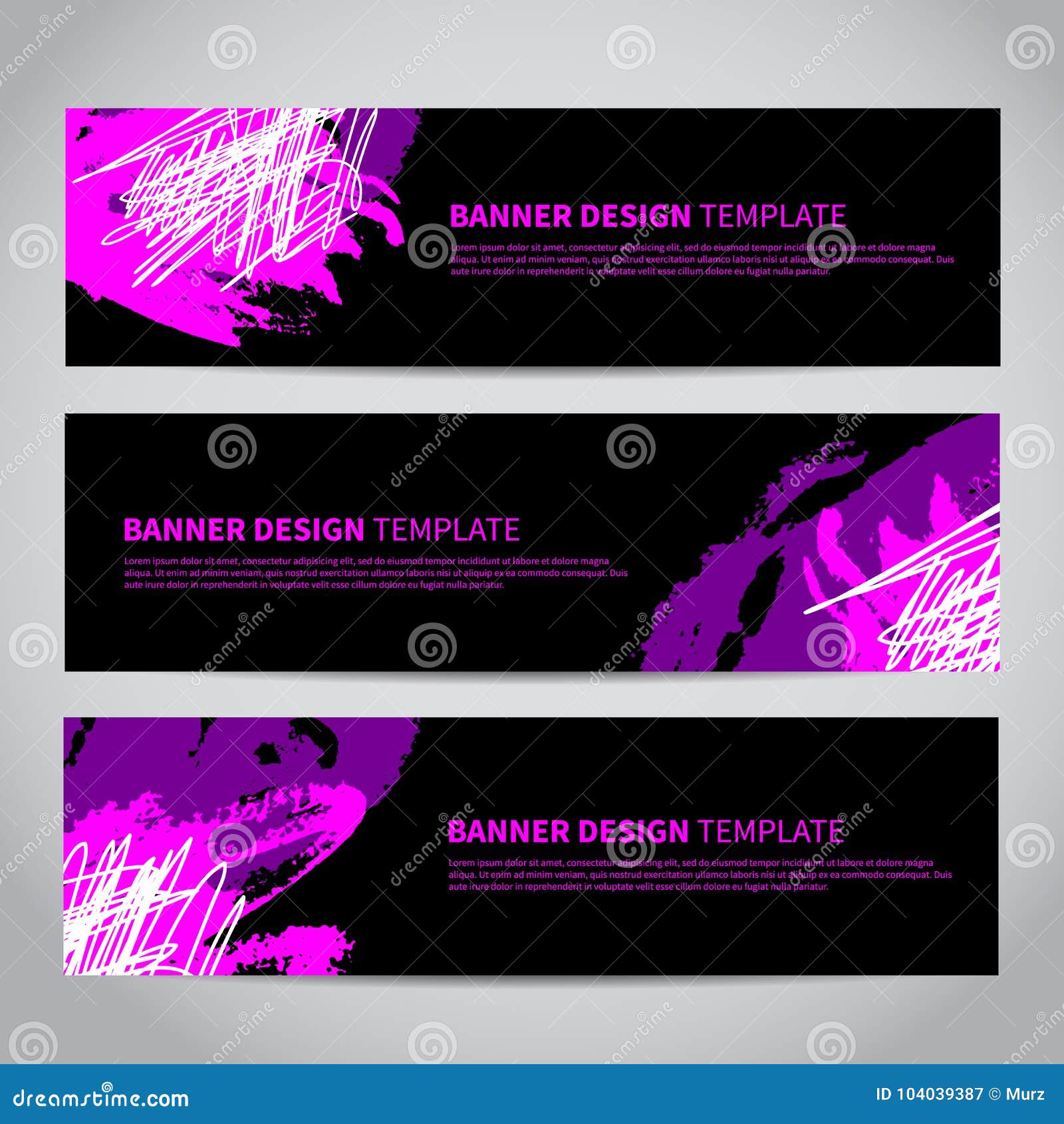 Banner Covers with Abstract Hand Drawn Pattern Stock Vector ...