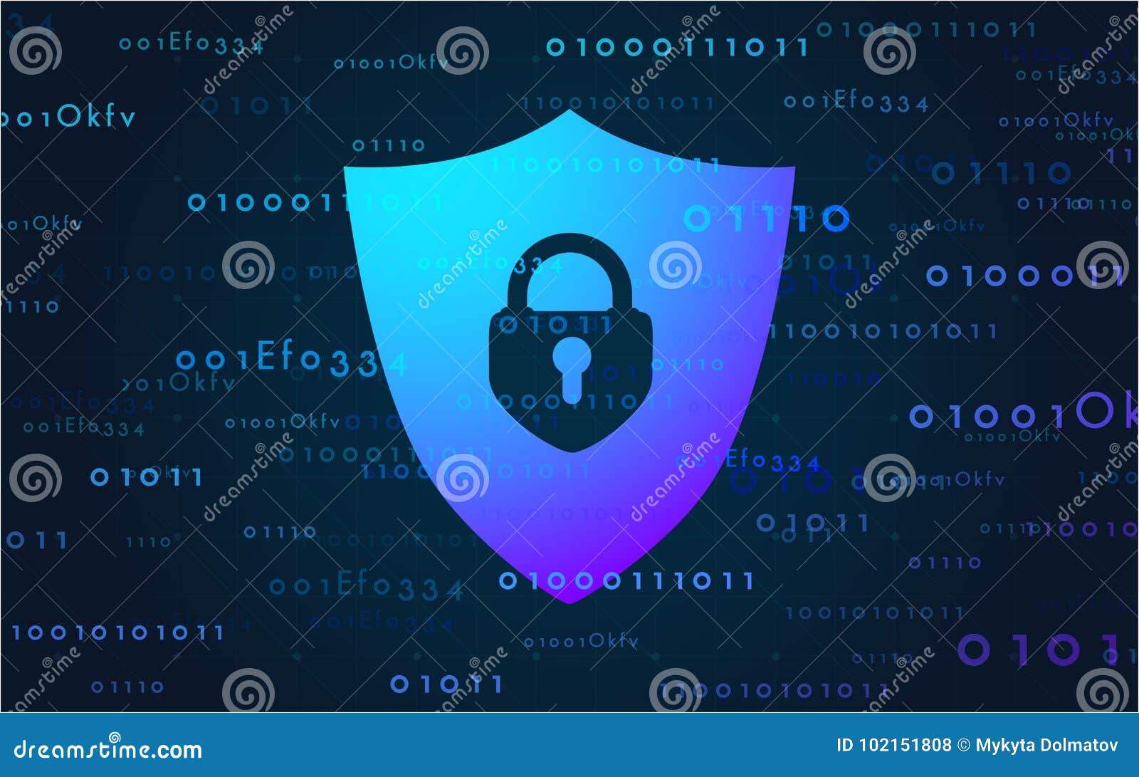 Banner Cyber Security Data on the Internet. Vector Illustration in a ...
