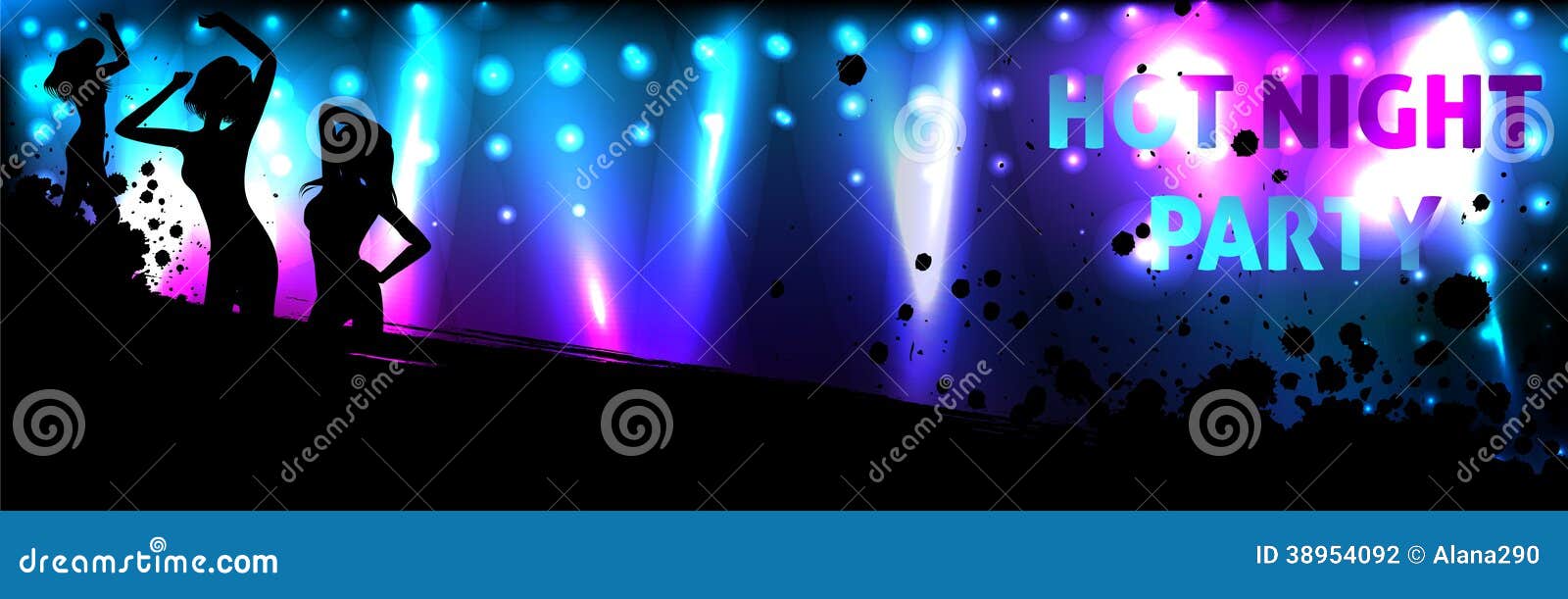 Banner with dance party stock vector. Illustration of girl - 38954092