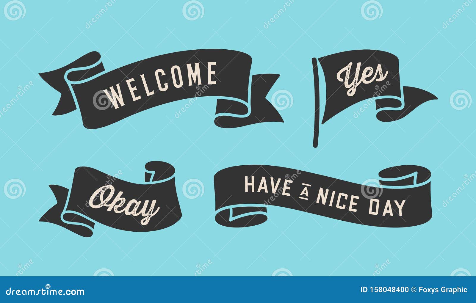 Banner De Cinta. Conjunto De Banner De Cinta Negra Con Texto, Frase ...