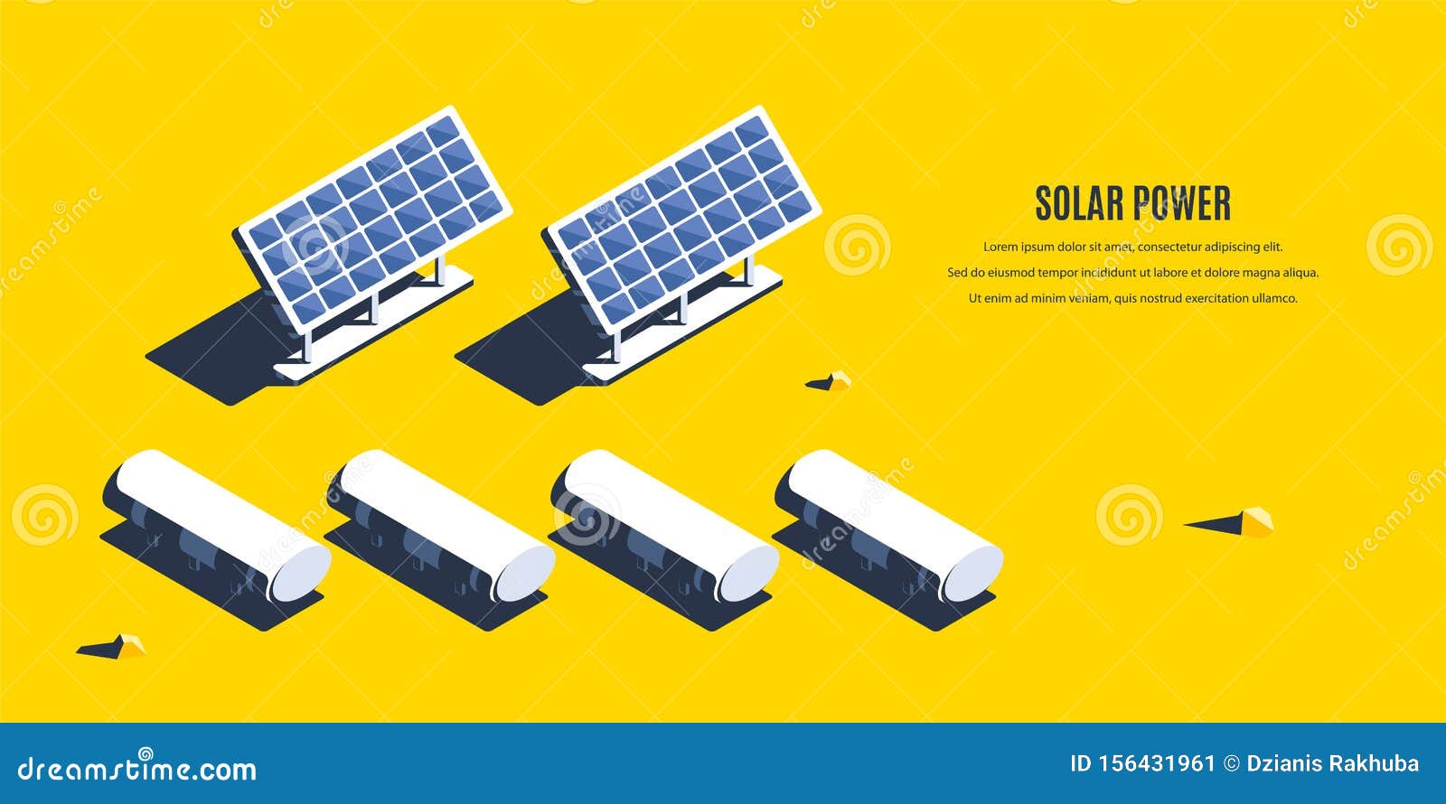 Banner de energia solar ilustração do vetor. Ilustração de eletricidade ...