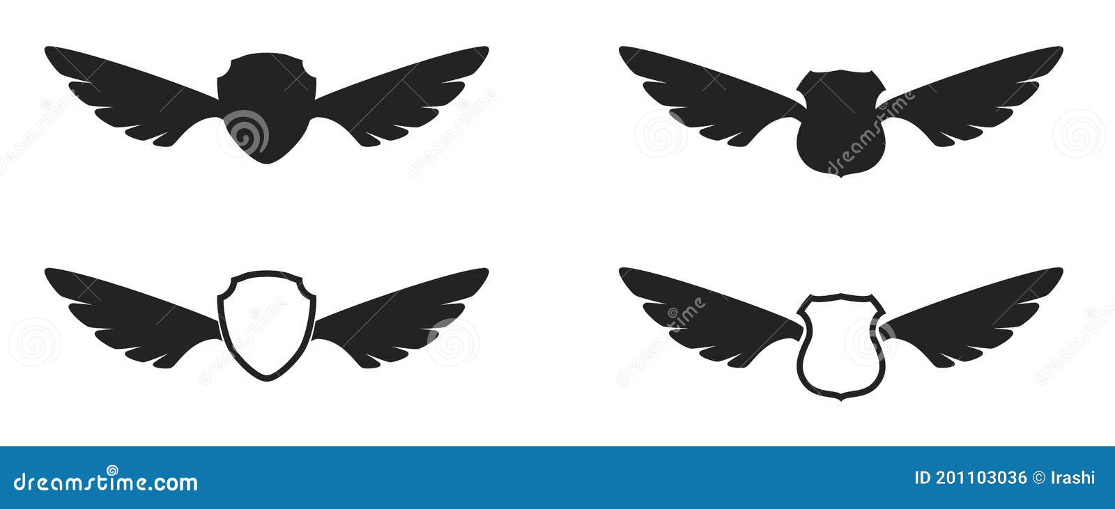 Banner de escudo con alas ilustración del vector. Ilustración de ...