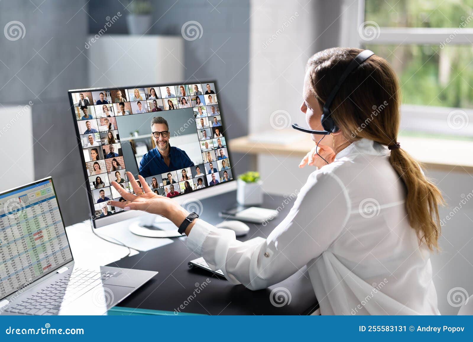 Banner De Llamada De Negocios De Seminarios Web De Videoconferencia Imagen de archivo - Imagen ...