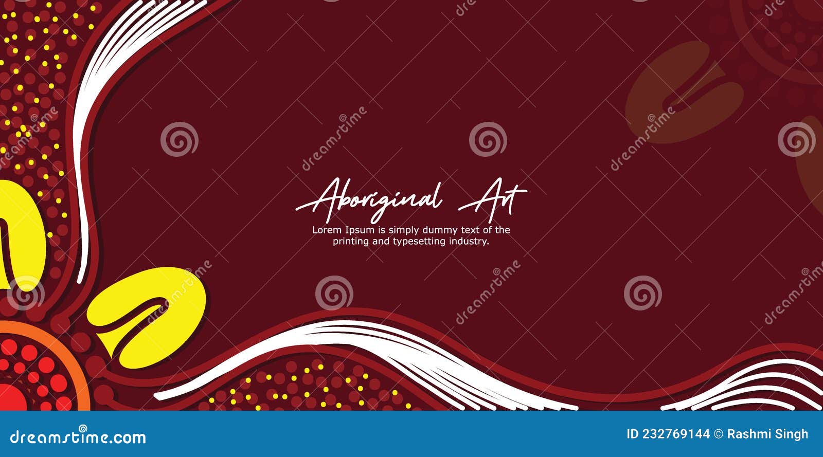 Banner Design with Aboriginal Work Stock Illustration - Illustration of ...
