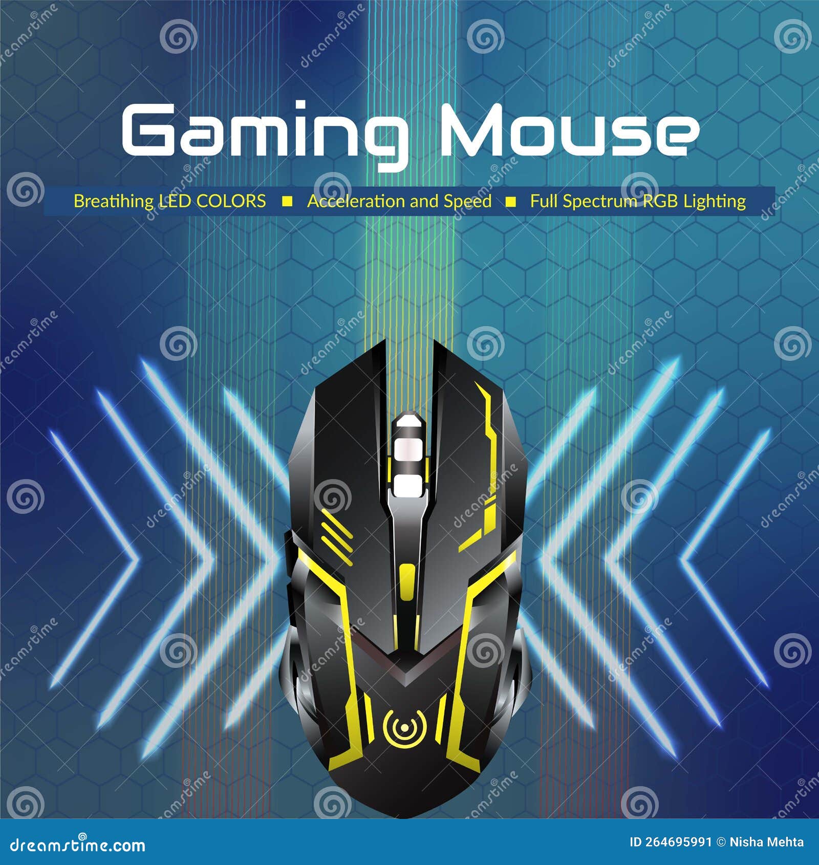 Banner Design of Gaming Mouse Stock Vector - Illustration of controller ...