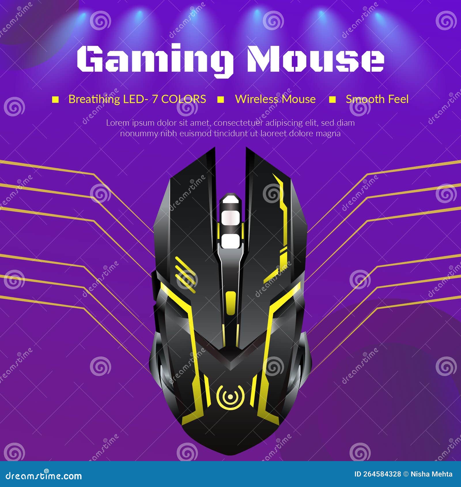 Banner Design of Gaming Mouse Stock Vector - Illustration of connection ...