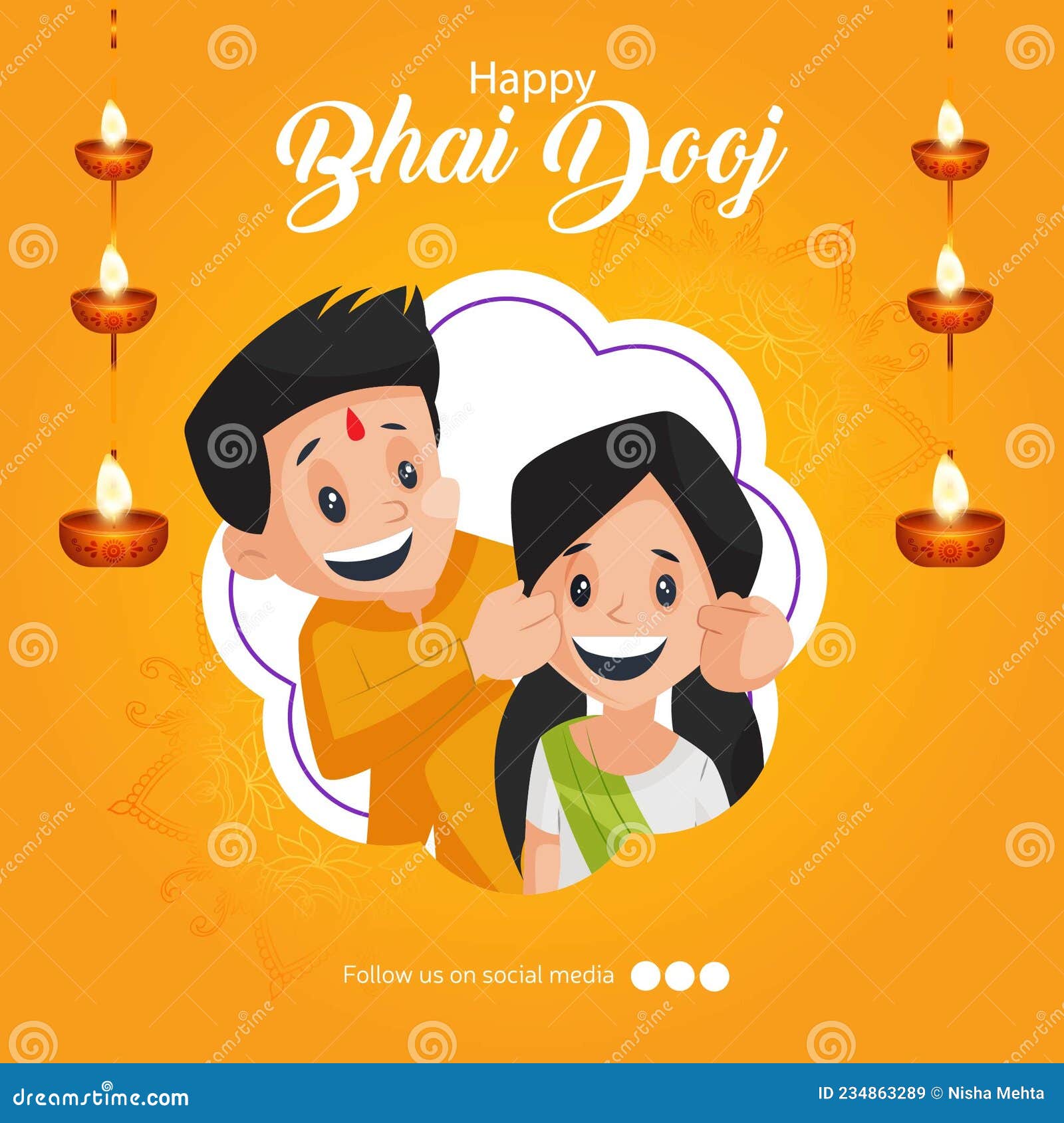 Banner Design of Happy Bhai Dooj Stock Vector - Illustration of design ...