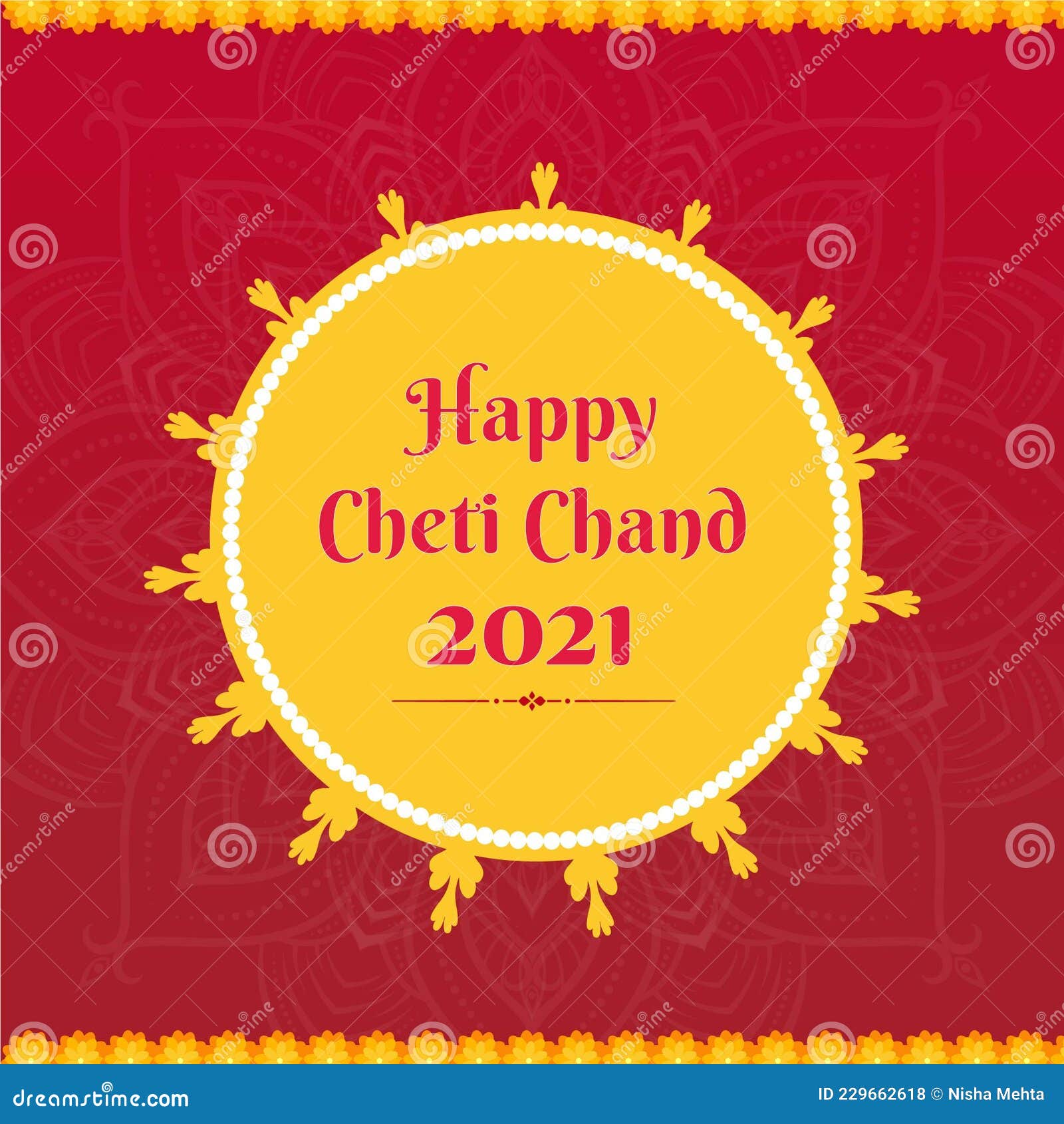 Banner Design of Happy Cheti Chand Stock Vector - Illustration of ...