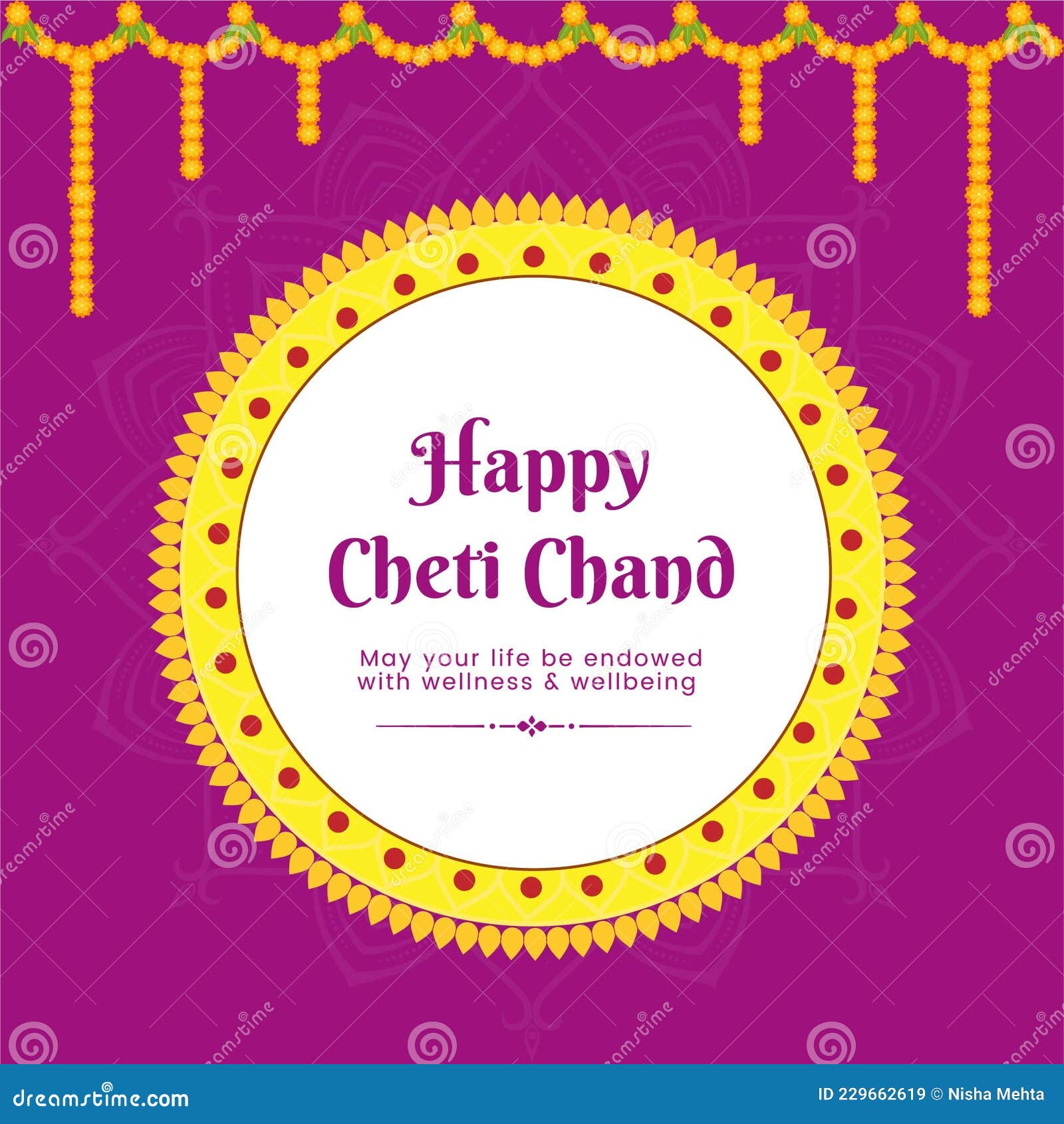 Banner Design of Happy Cheti Chand Stock Vector - Illustration of ...