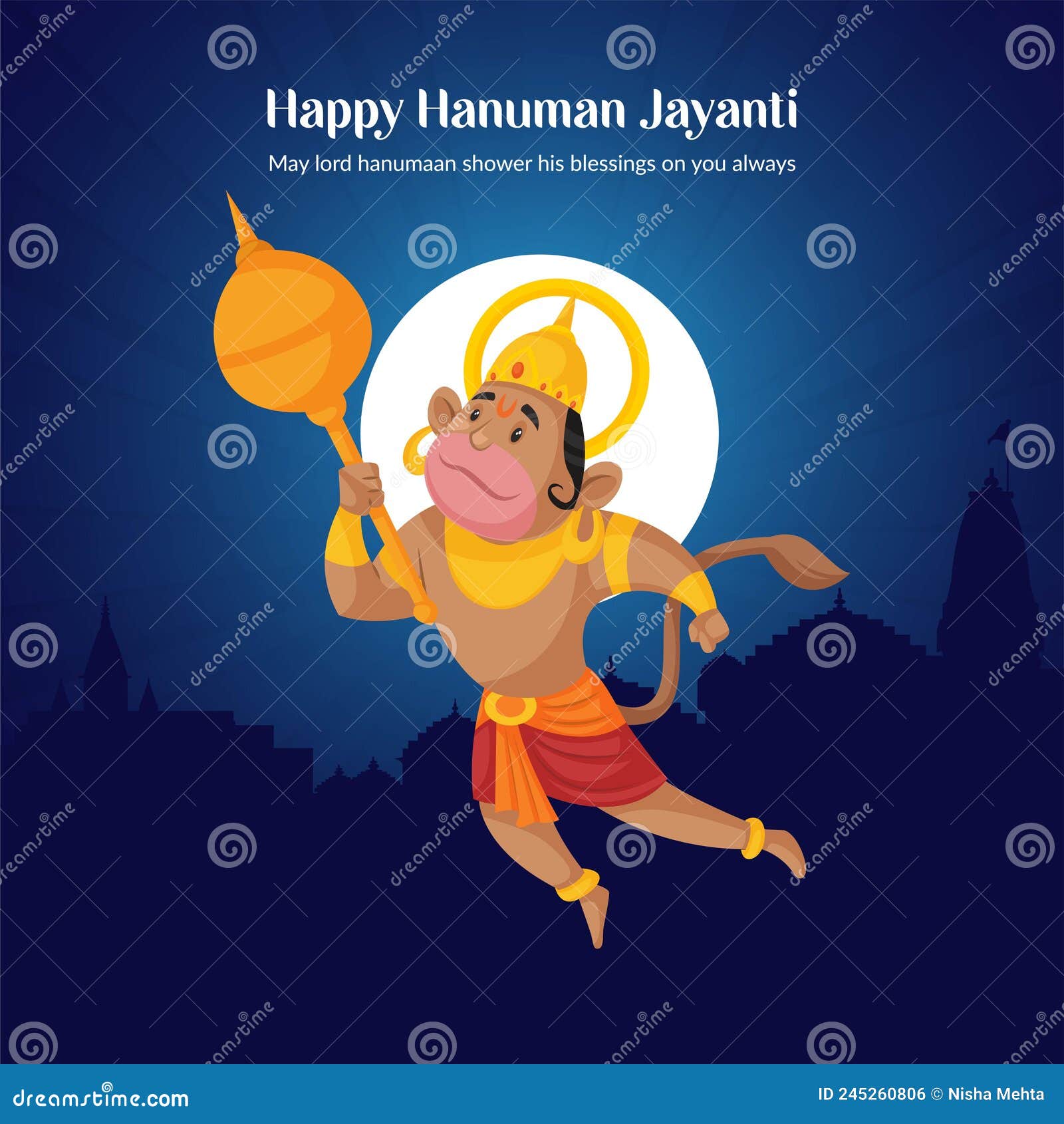 Banner Design of Happy Hanuman Jayanti Stock Vector - Illustration of ...