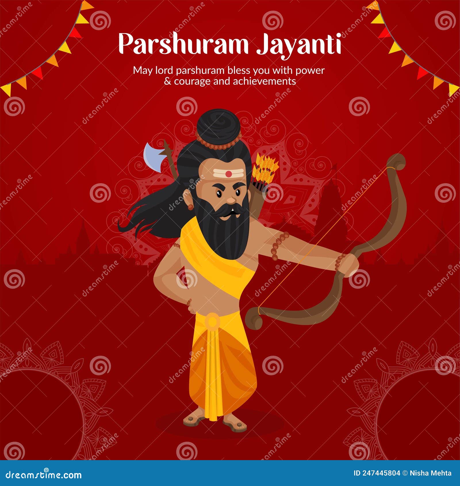Banner Design of Happy Parshuram Jayanti Stock Vector - Illustration of ...