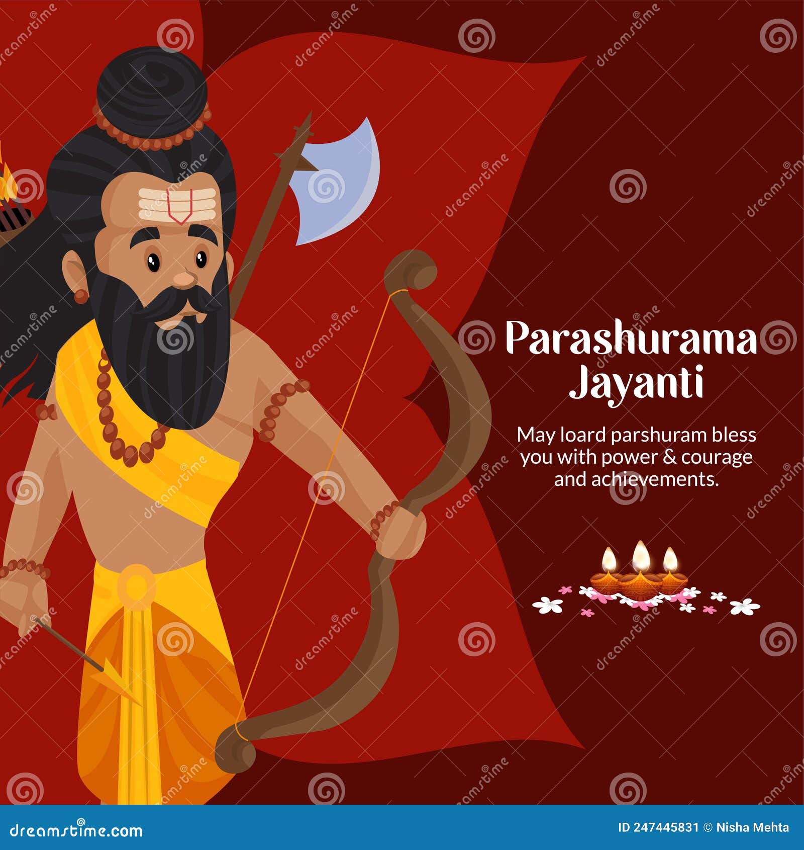 Banner Design of Happy Parshuram Jayanti Stock Vector - Illustration of ...