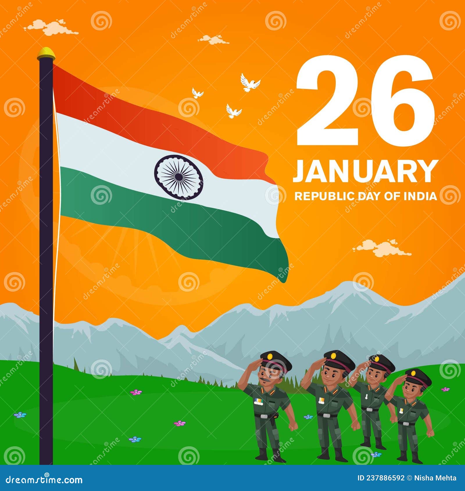 Banner Design of Happy Republic Day Stock Vector - Illustration of ...