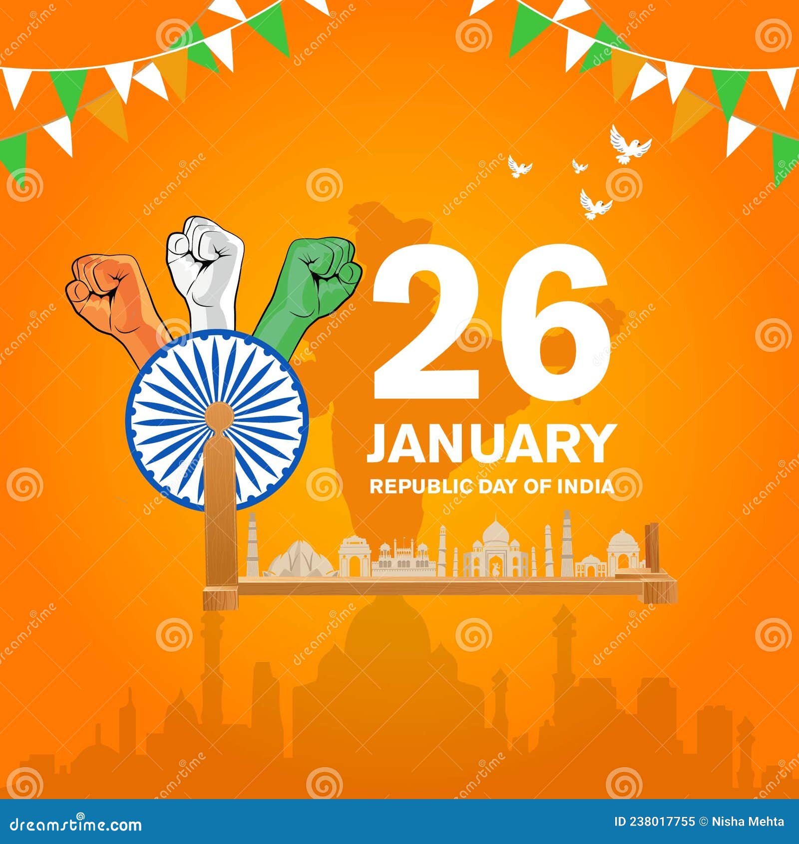 Banner Design of Happy Republic Day Stock Vector - Illustration of ...