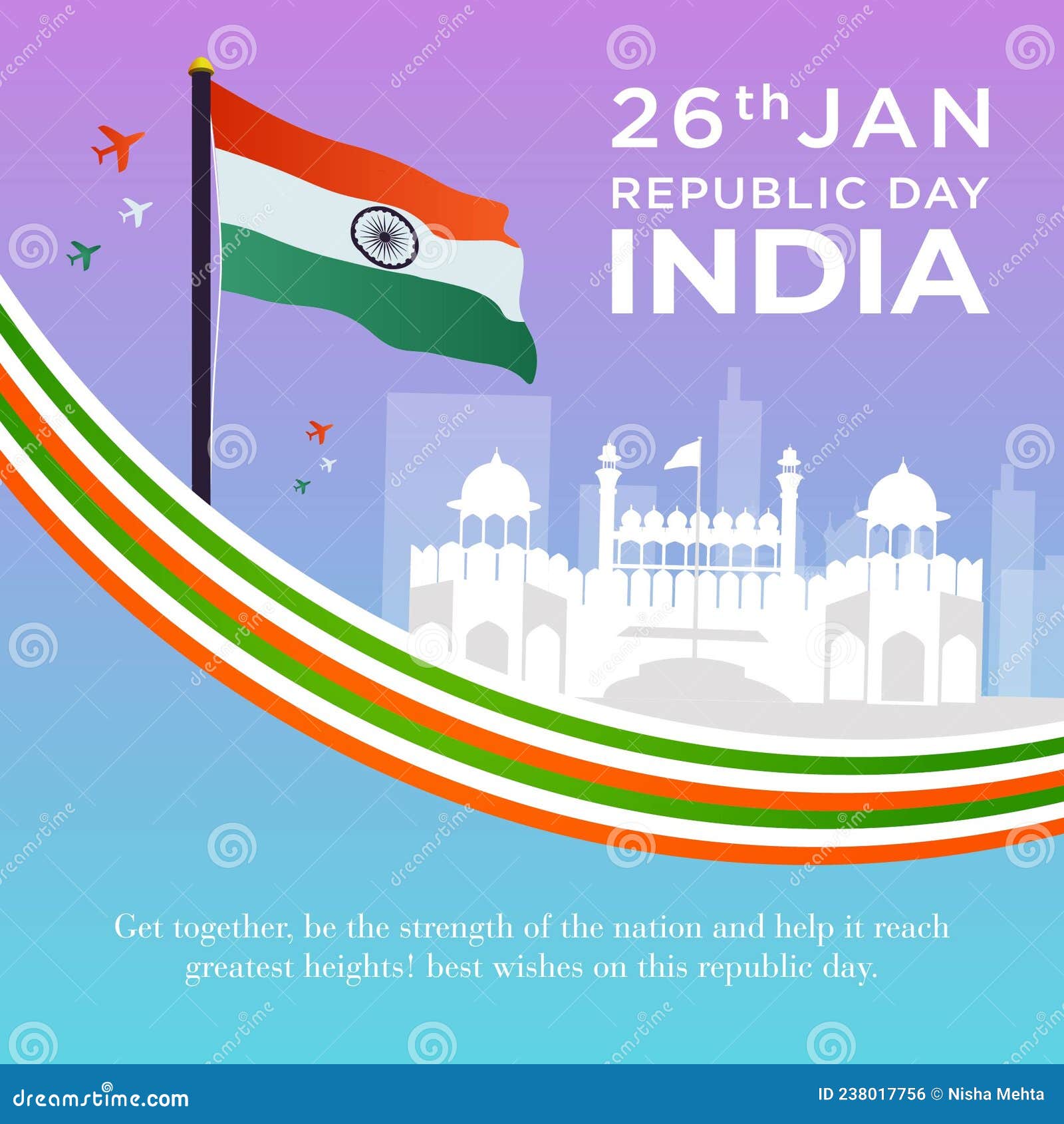 Banner Design of Happy Republic Day Stock Vector - Illustration of ...