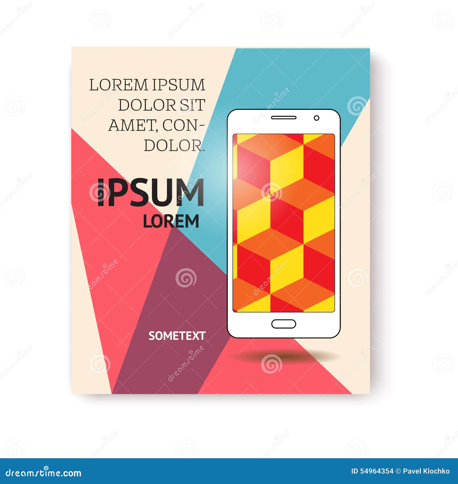 Banner Design with Mobile Phone Stock Vector - Illustration of element ...