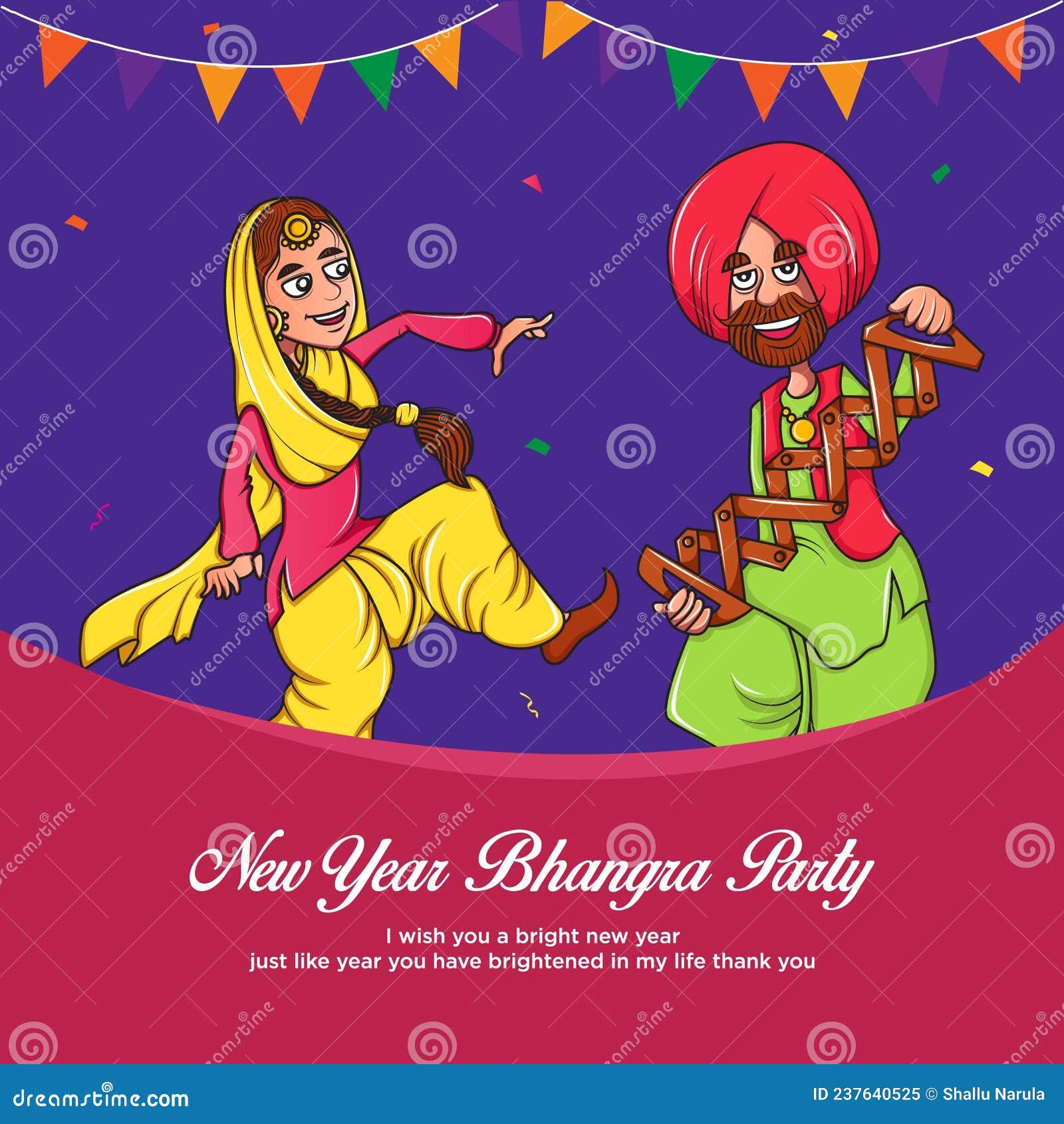 Banner Design of New Year Bhangra Party Stock Vector - Illustration of ...