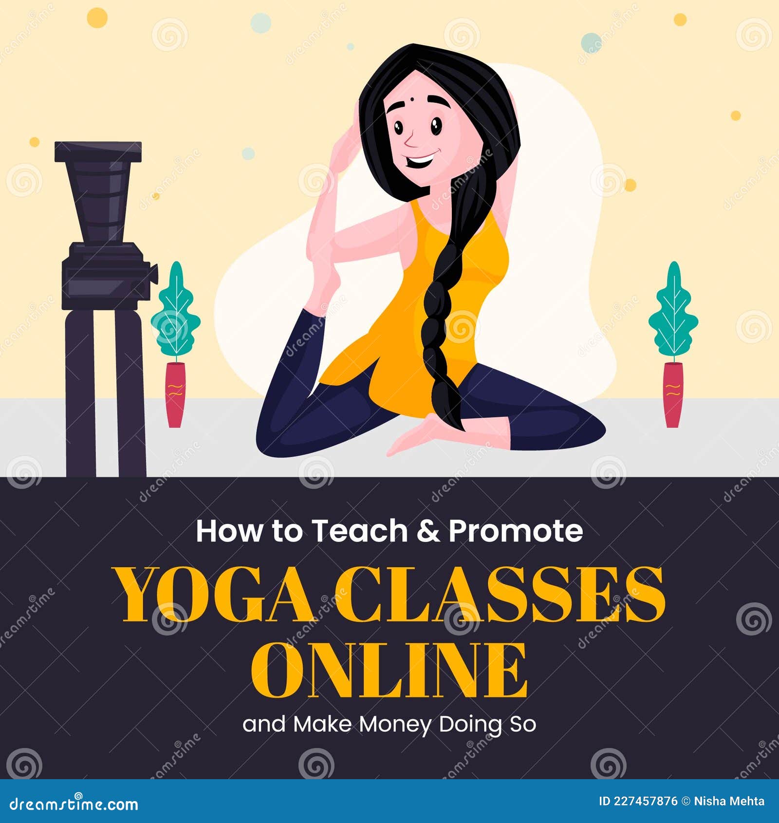 Banner Design of Online Yoga Classes Stock Vector - Illustration of ...