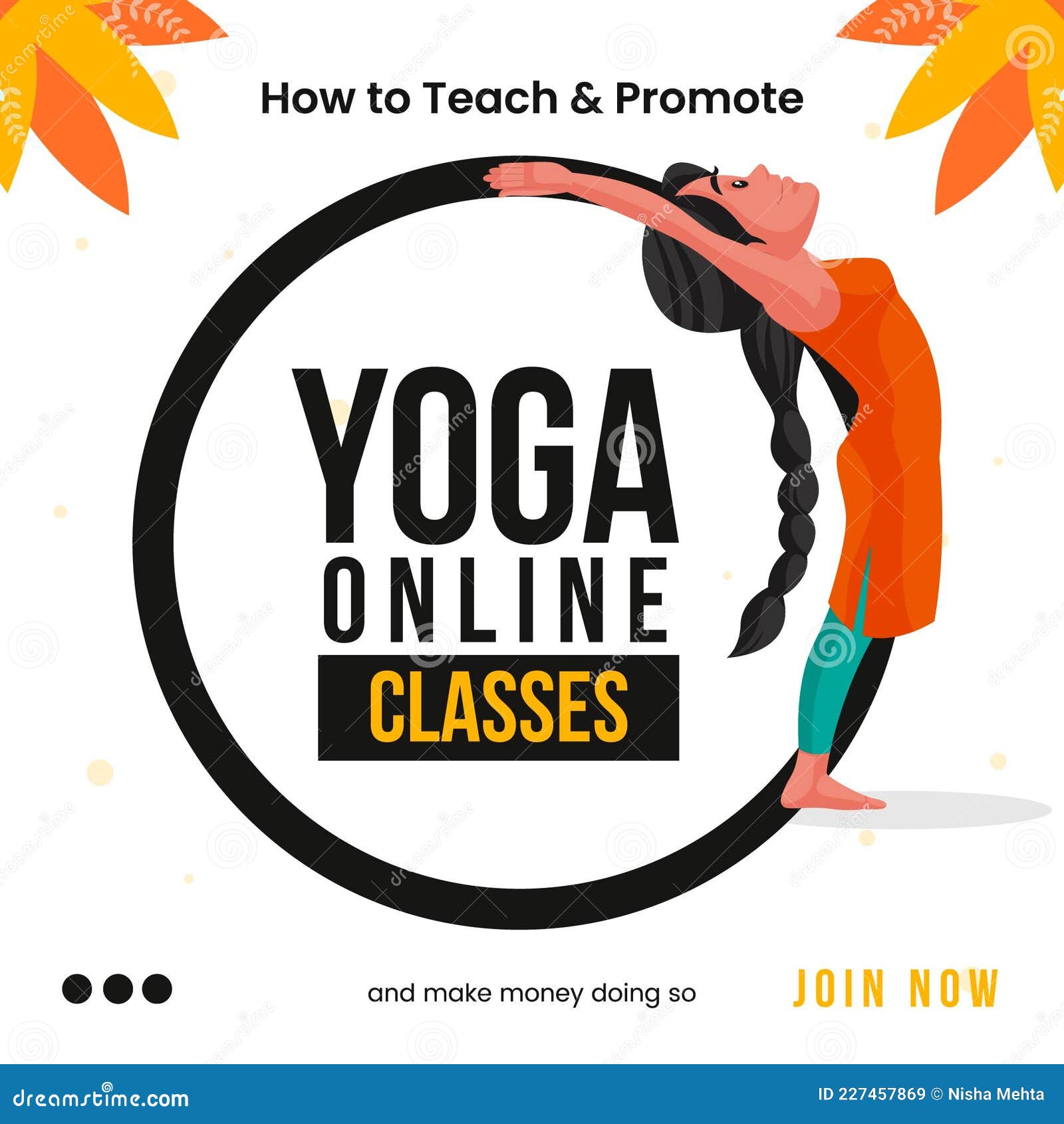Banner Design of Online Yoga Classes Anytime Available Stock Vector ...