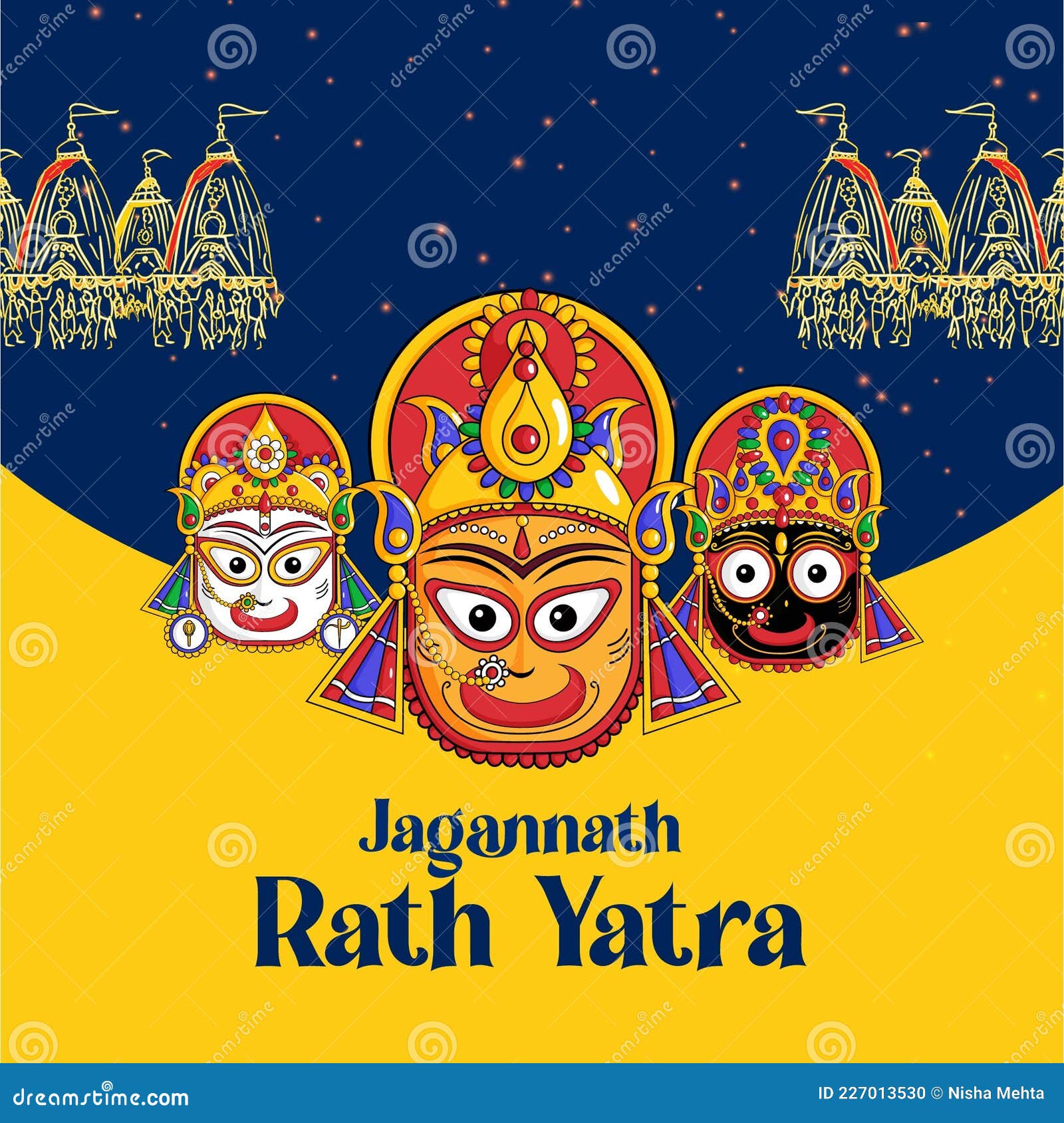 Banner Design of Rath Yatra Festival Stock Vector - Illustration of ...