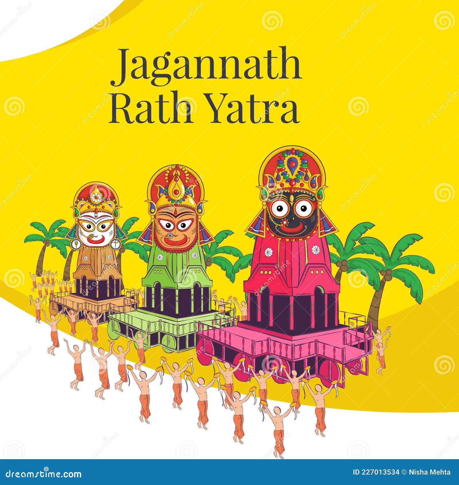 Banner Design of Rath Yatra Festival Stock Vector - Illustration of ...