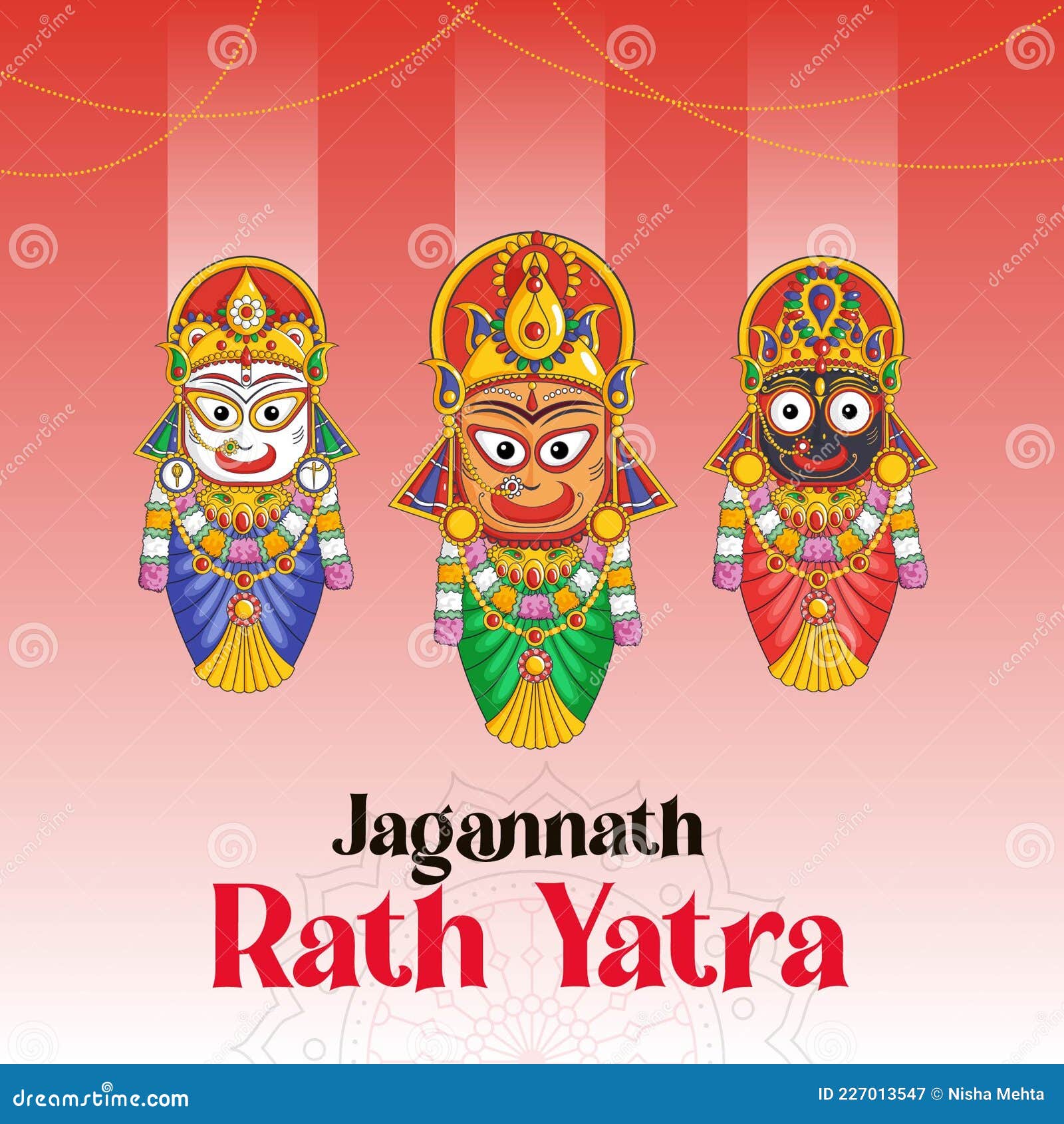 Banner Design of Rath Yatra Festival Stock Vector - Illustration of ...