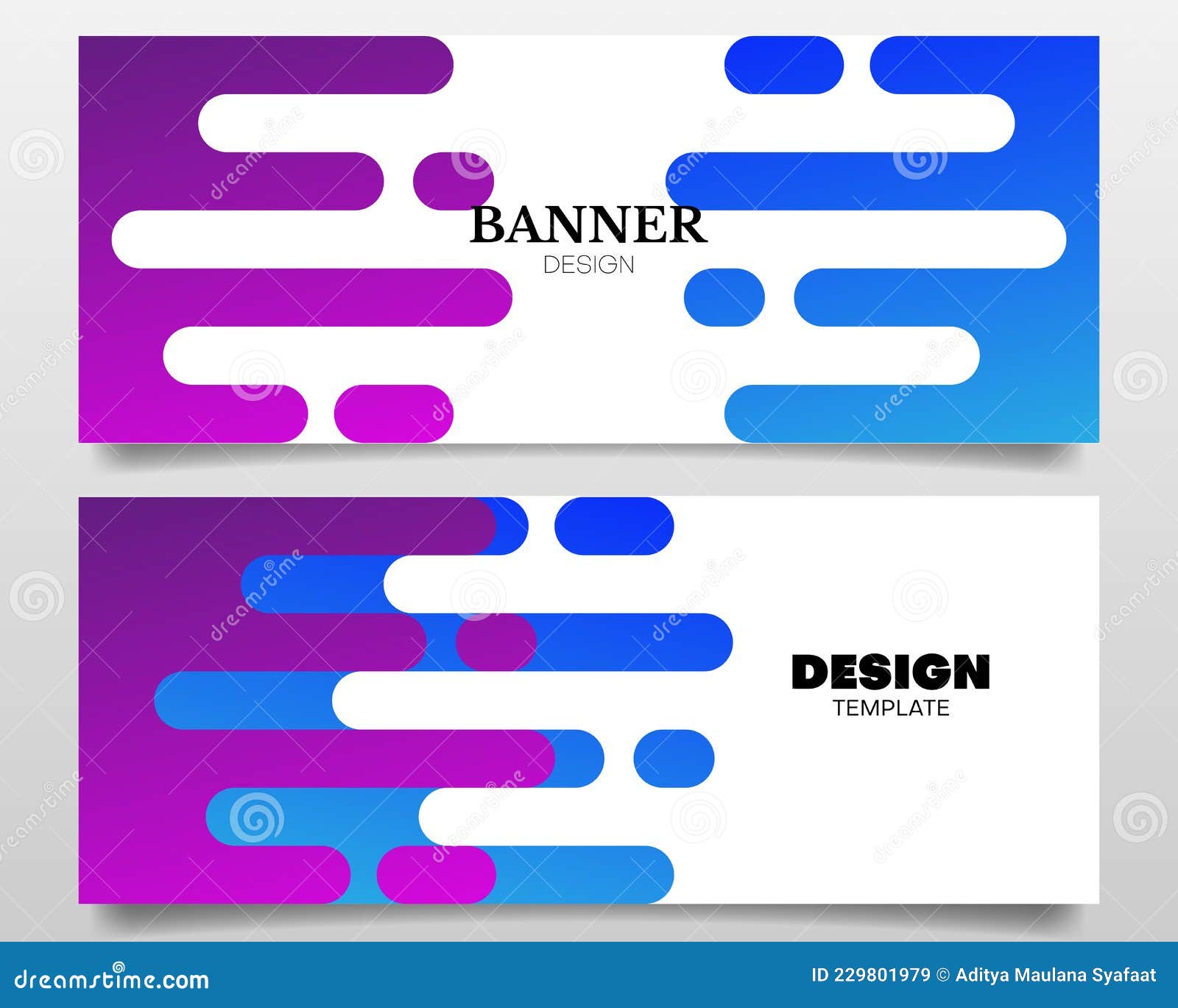 Banner Design Set with Rounded Shape Stock Vector - Illustration of ...