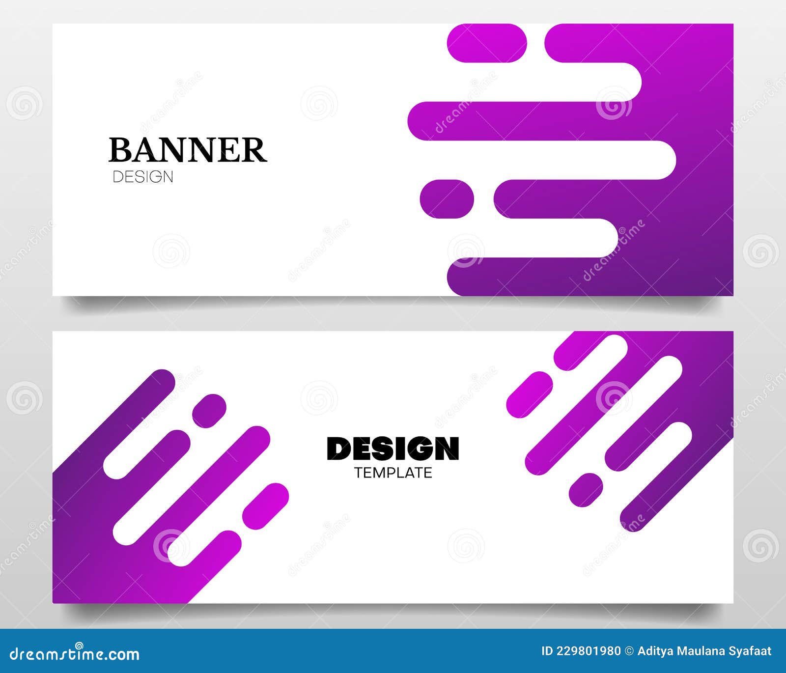 Banner Design Set with Rounded Shape Stock Vector - Illustration of ...