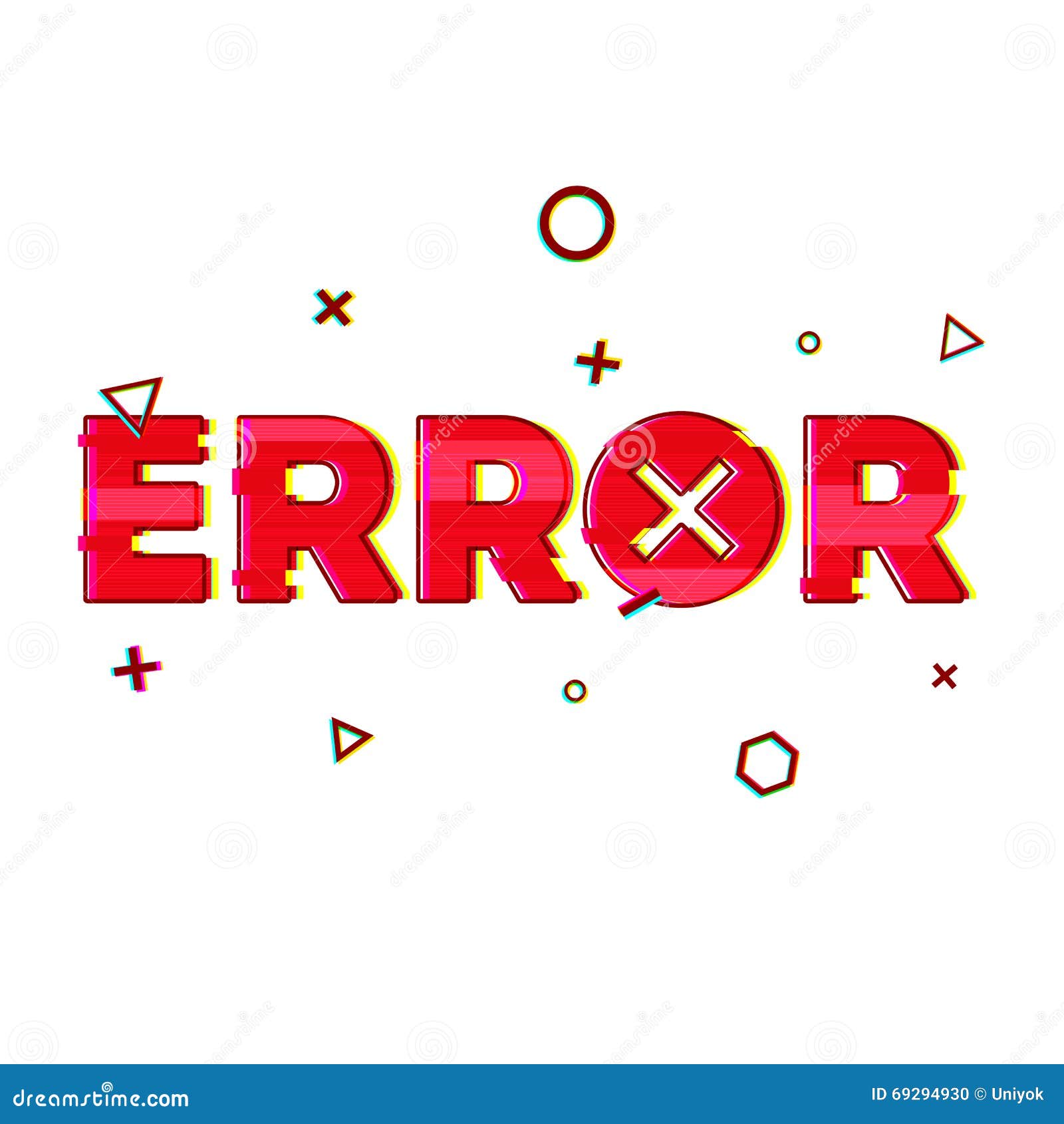 Banner Design in the Technological Glitch Style on White Background ...