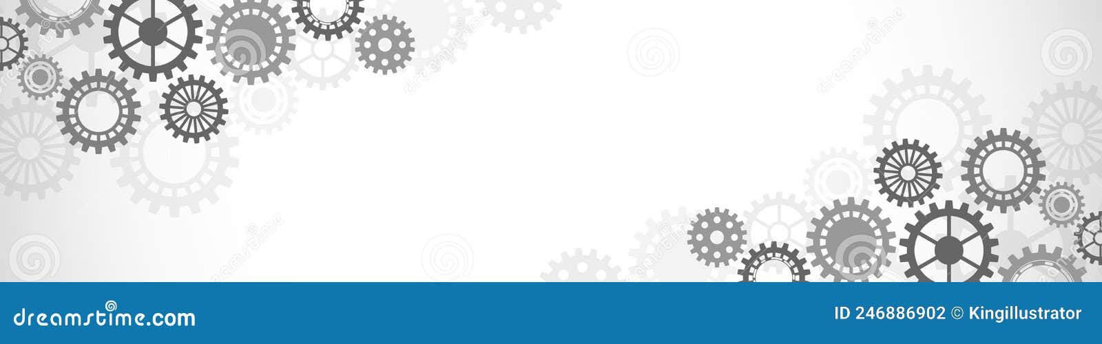 Banner Design Template. Cogs and Gear Wheel Mechanisms. Hi-tech Digital ...