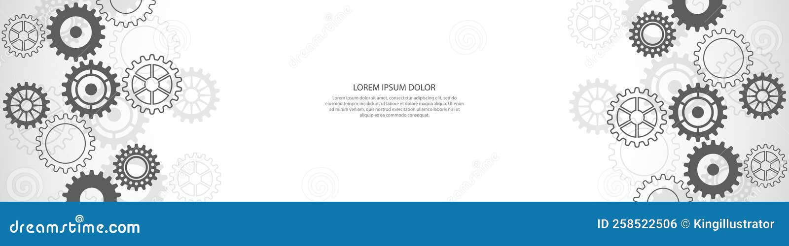 Banner Design Template or Website Header. Cogs and Gear Wheel ...