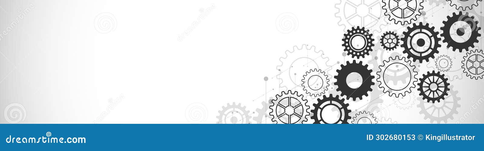 Banner Design Template or Website Header. Cogs and Gear Wheel ...