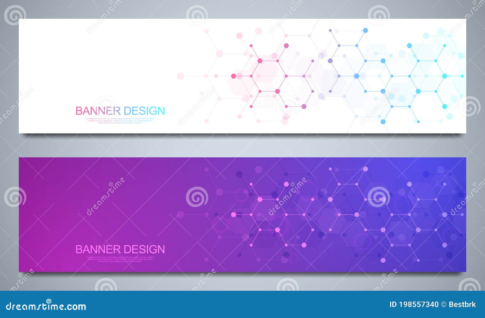 Banner Design Templates and Headers for Site with Molecular Structures ...