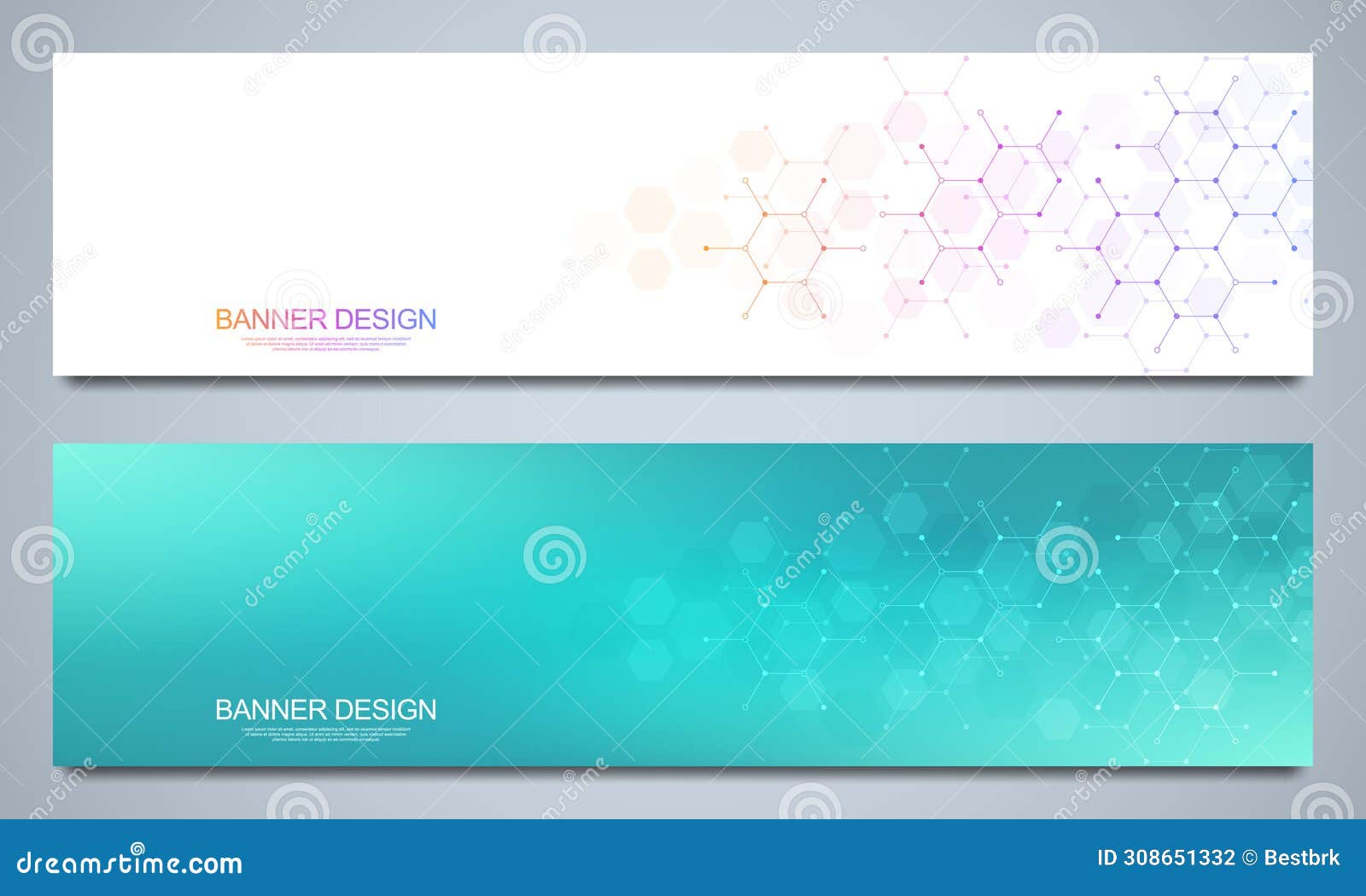 Banner Design Templates and Headers for Site with Molecular Structures ...