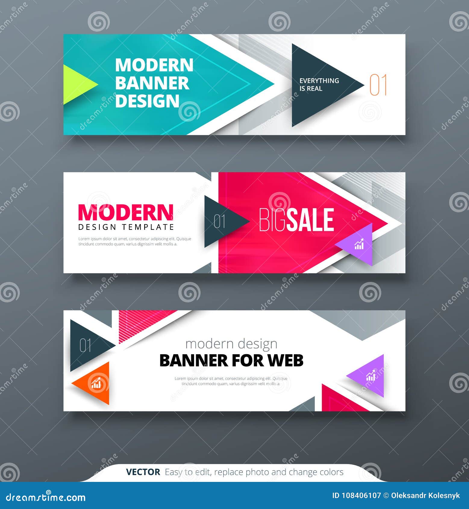 Banner Design Vector Abstract Geometric Design Banner Web Template ...