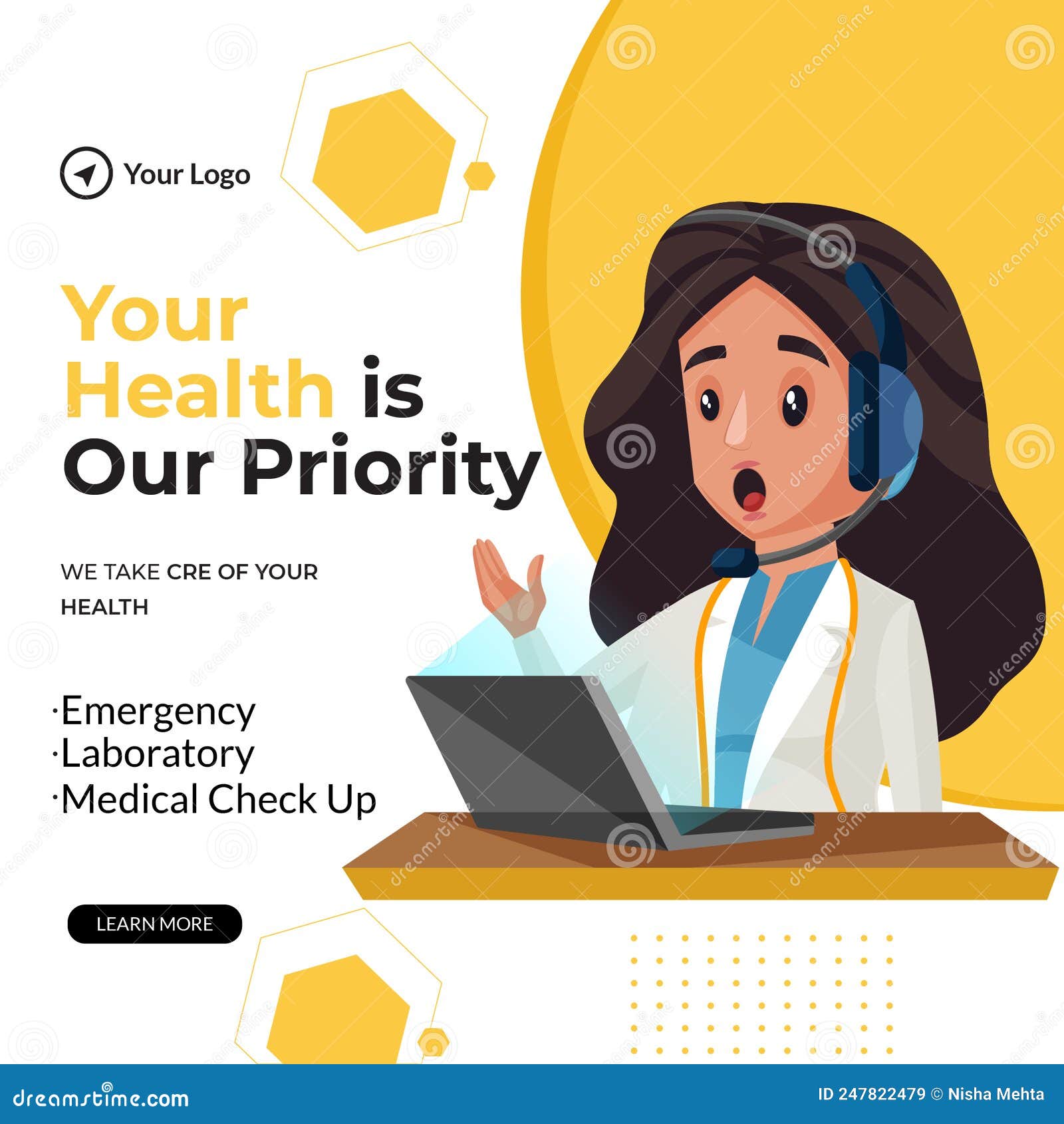 Banner Design of Your Health is Our Priority Stock Vector ...