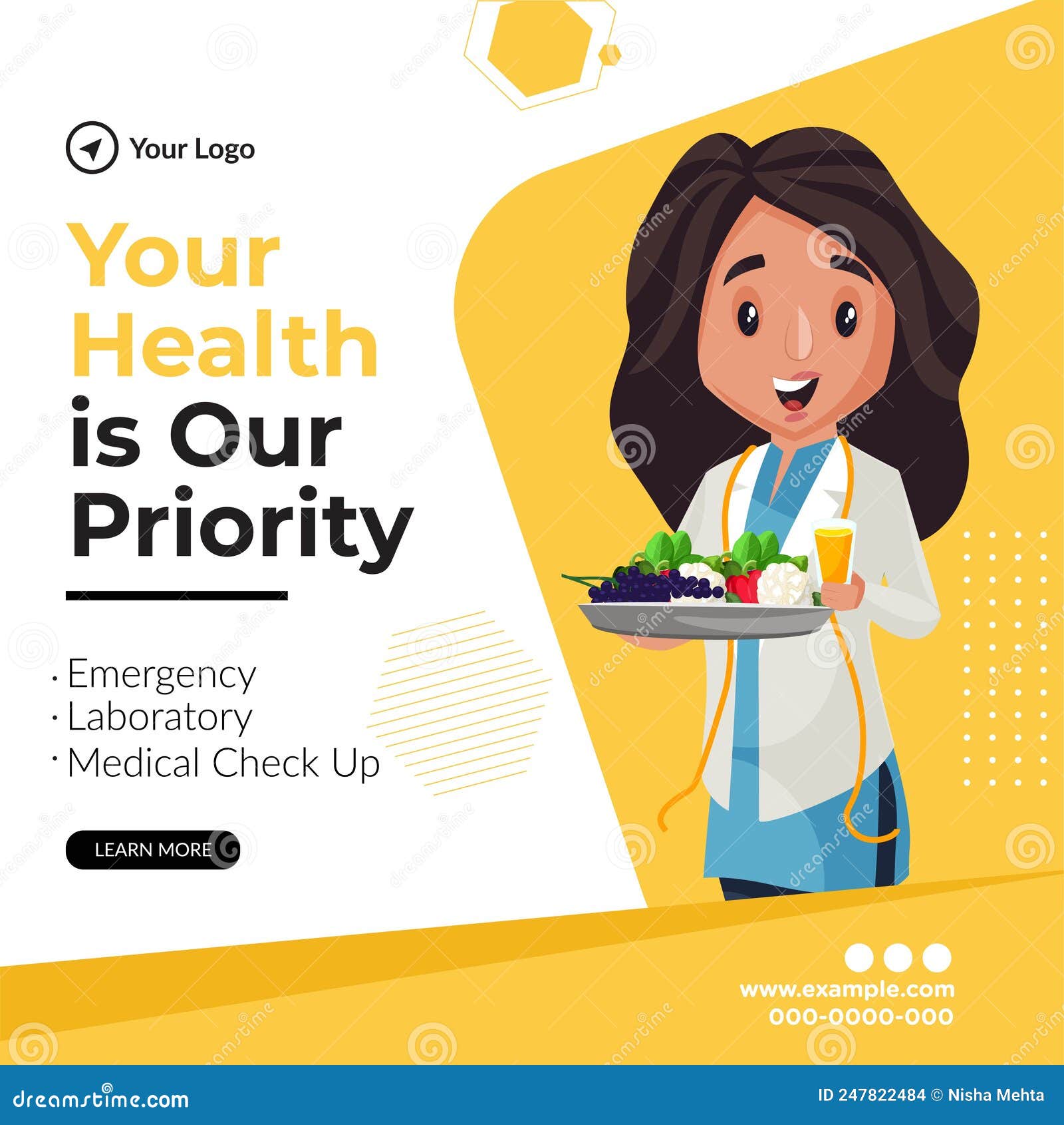 Banner Design of Your Health is Our Priority Stock Vector ...