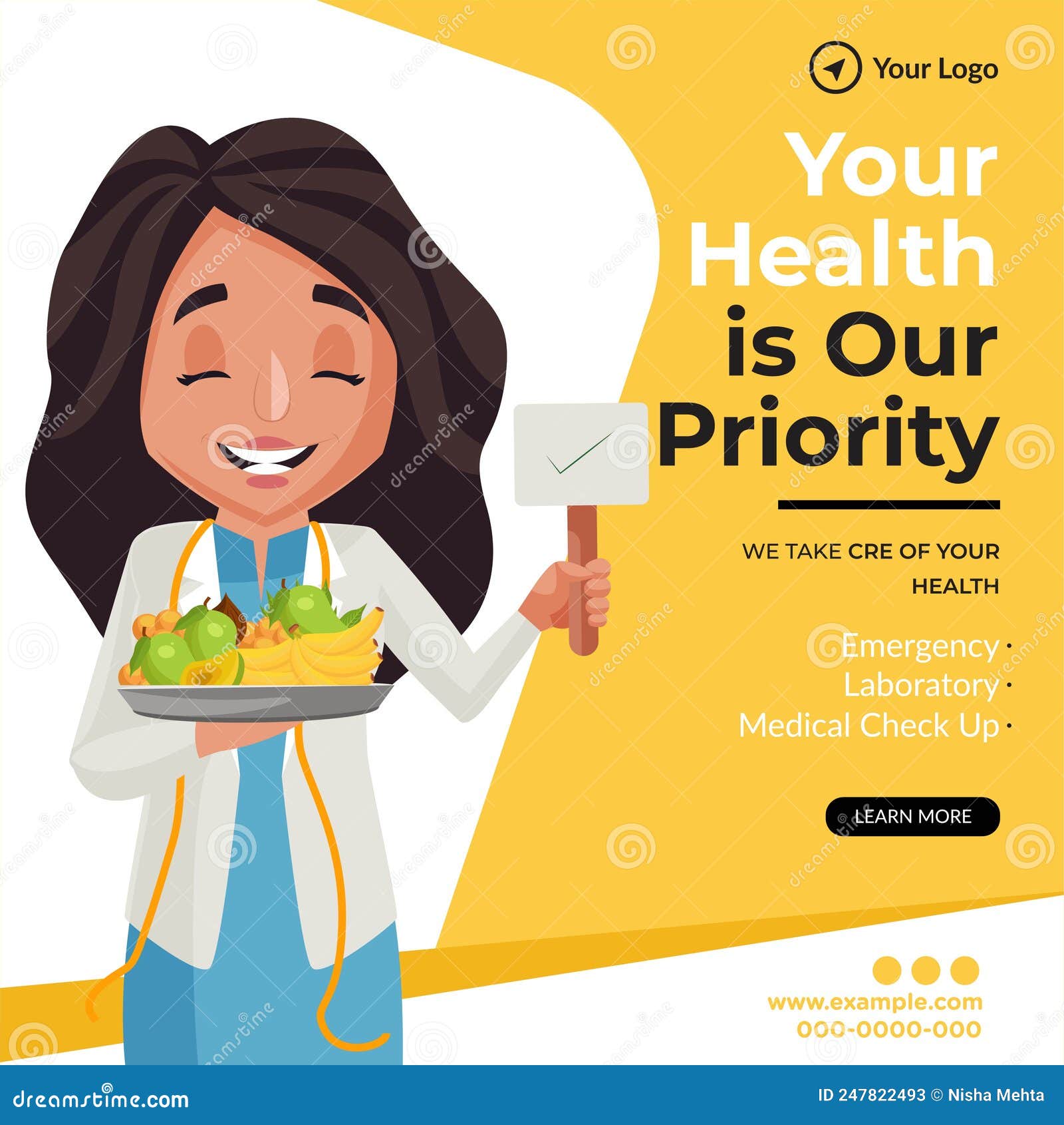 Banner Design of Your Health is Our Priority Stock Vector ...