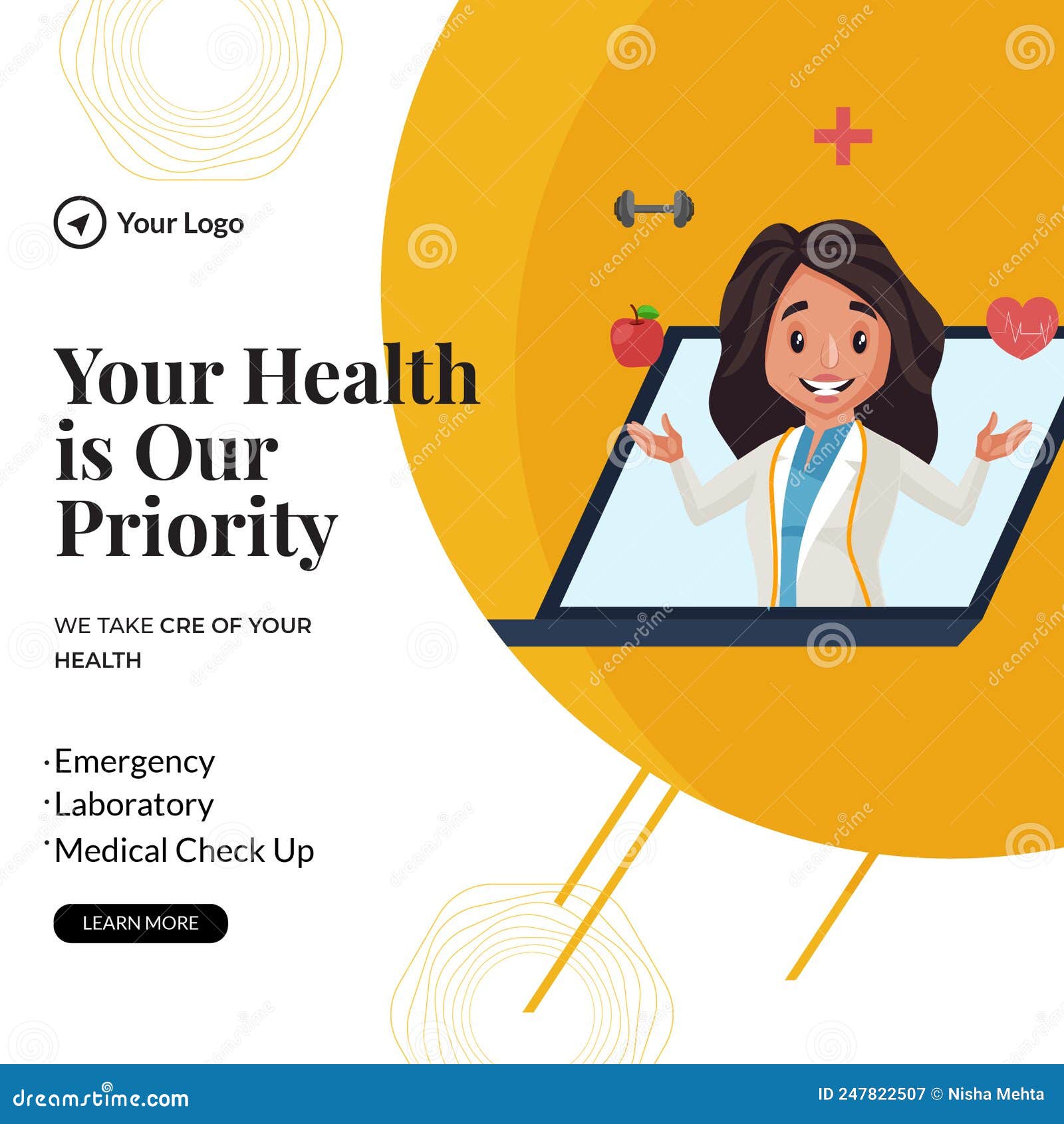 Banner Design of Your Health is Our Priority Stock Vector ...