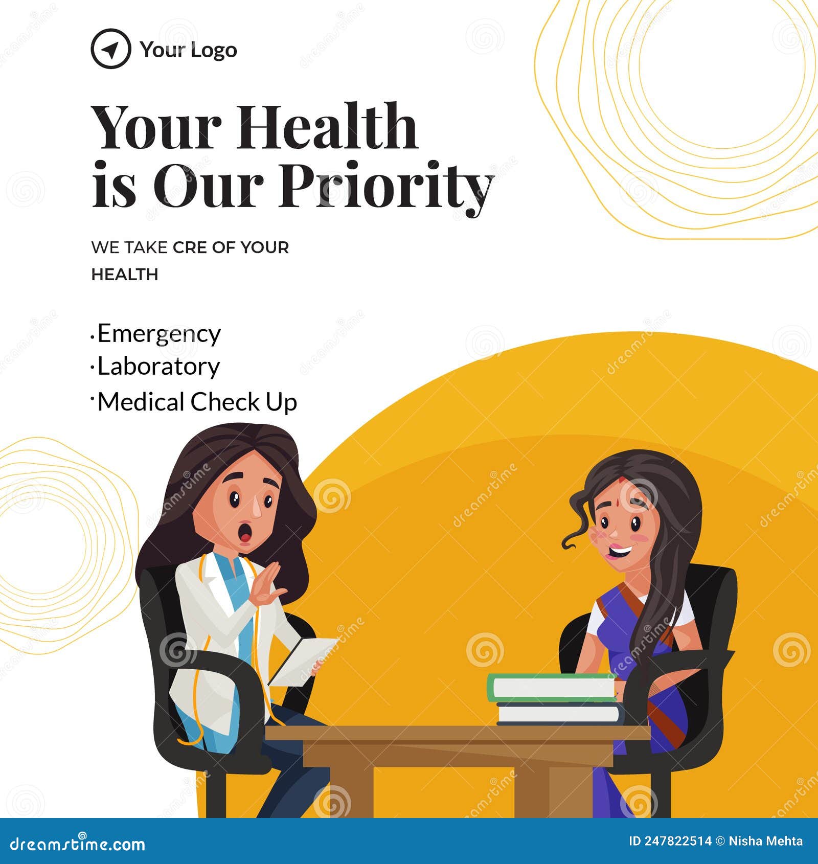 Banner Design of Your Health is Our Priority Stock Vector ...