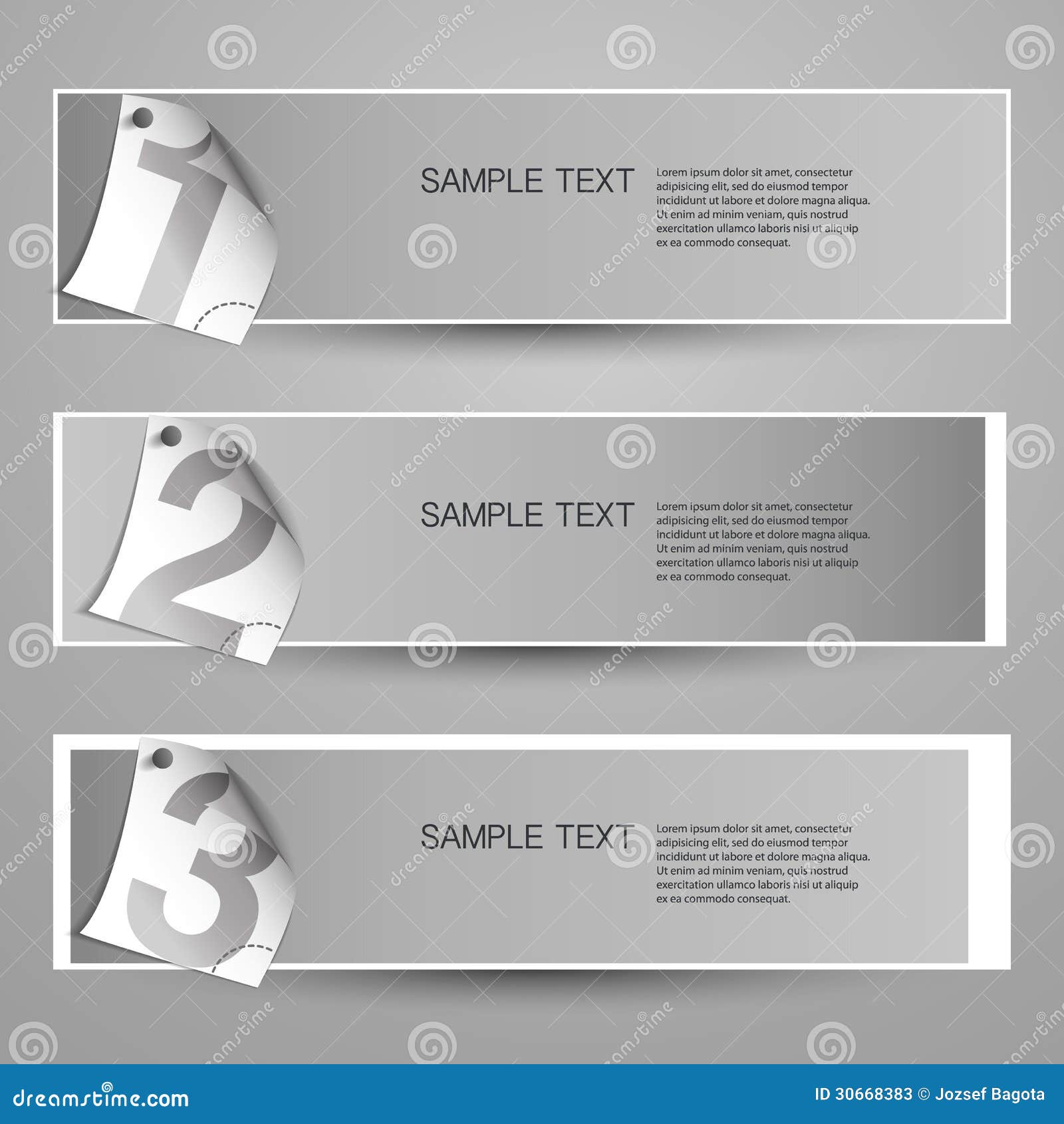 Banner Designs with Numbers Stock Vector - Illustration of option, copy ...