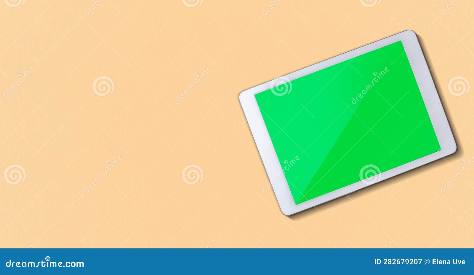 Banner with Digital Tablet Template and Copy Space. Stock Illustration ...