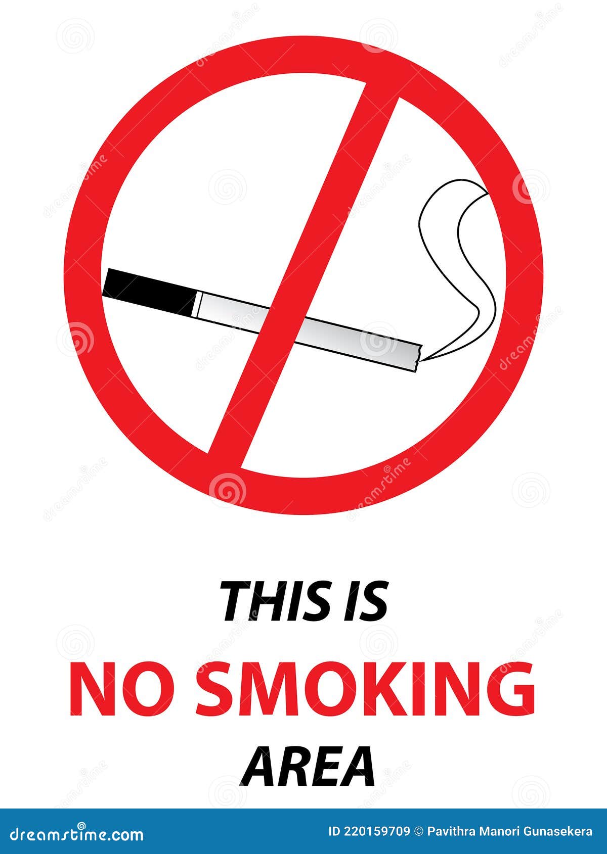Banner for Display No Smoking Area. Stock Vector - Illustration of ...